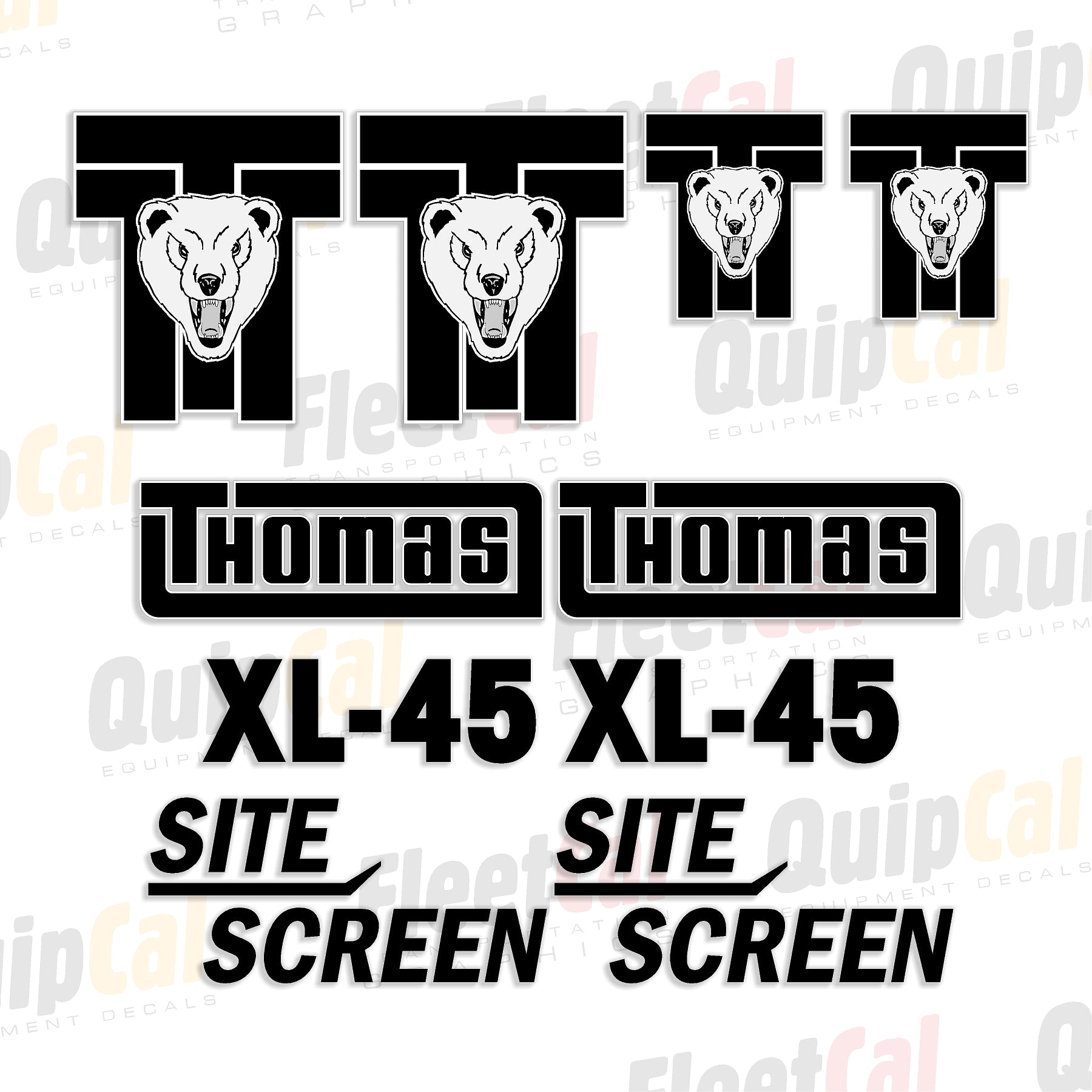 Thomas XL-45 Site Screen Shaker Screen Marking Decal Set – Truck and ...