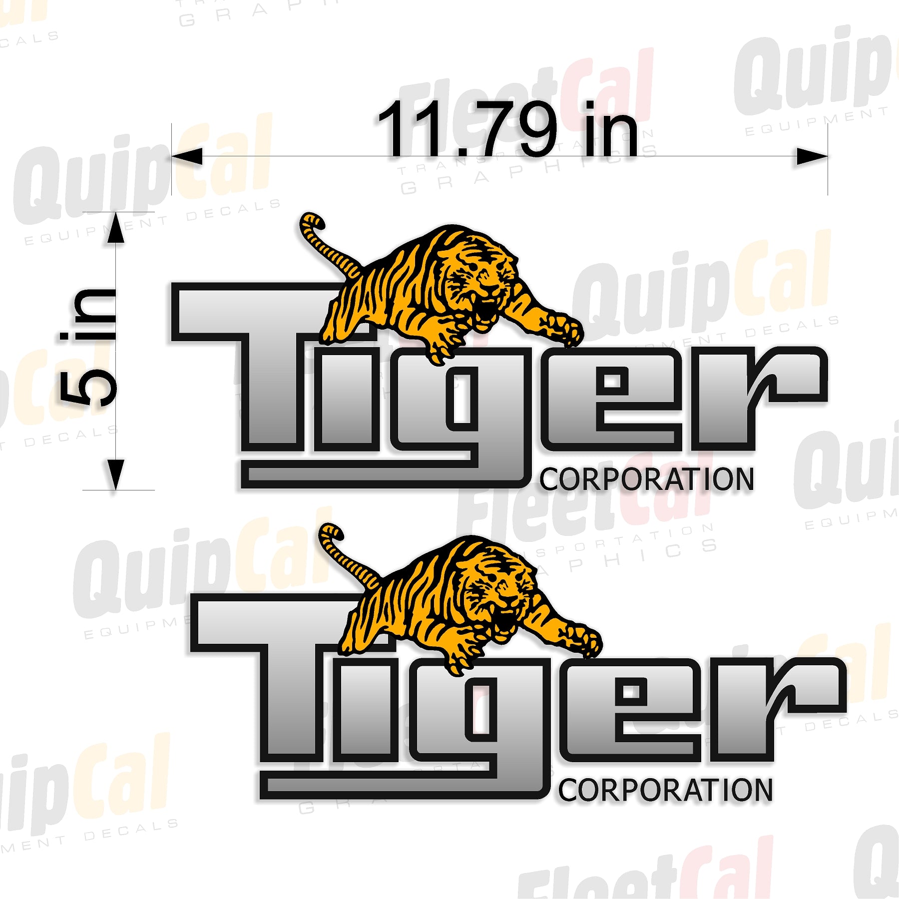 Tiger Mowers Decals Gray Fade (1 PAIR) – Truck and Equipment Decals