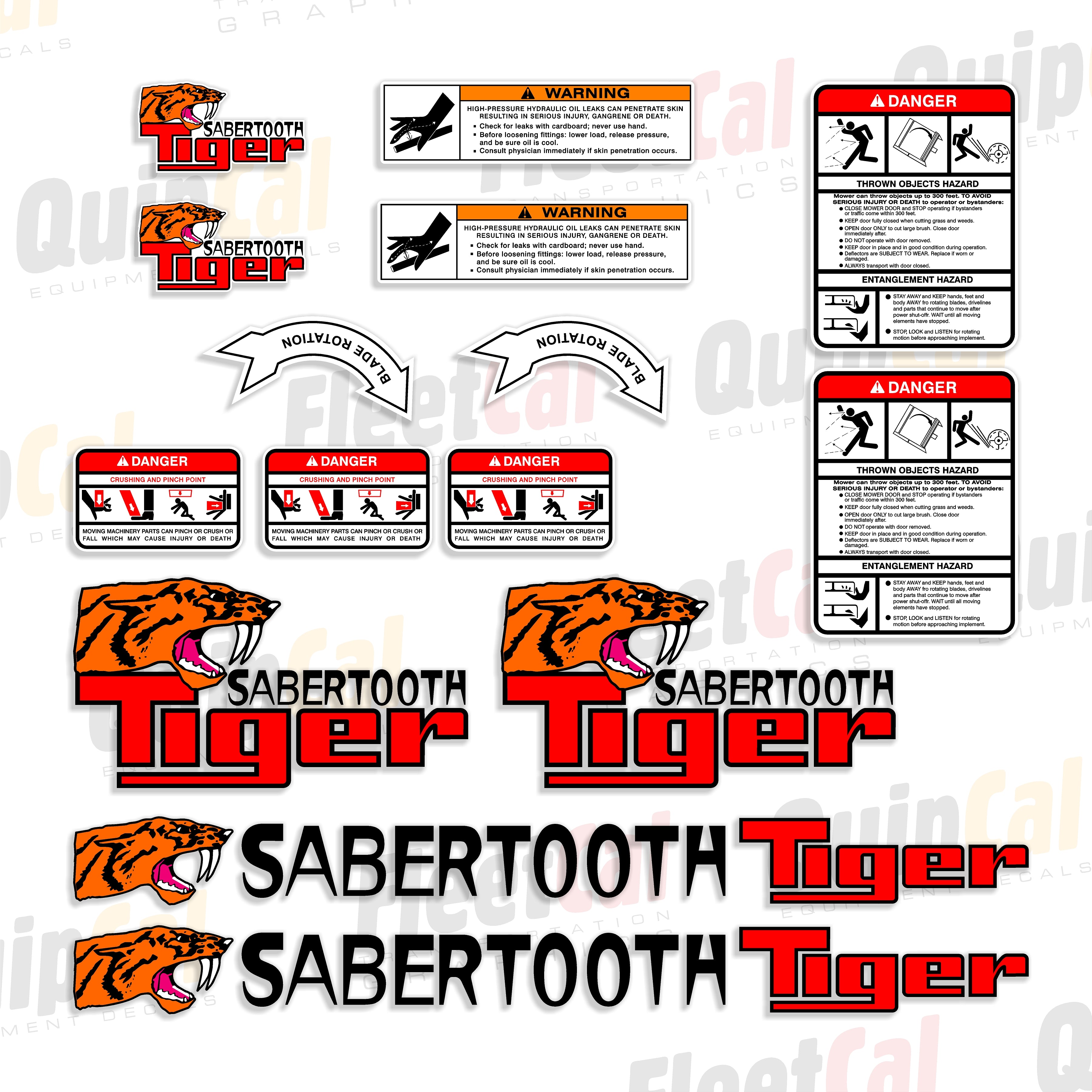 Calcomanías para cortacéspedes Tiger en color rojo (1 PAR) – Truck and ...