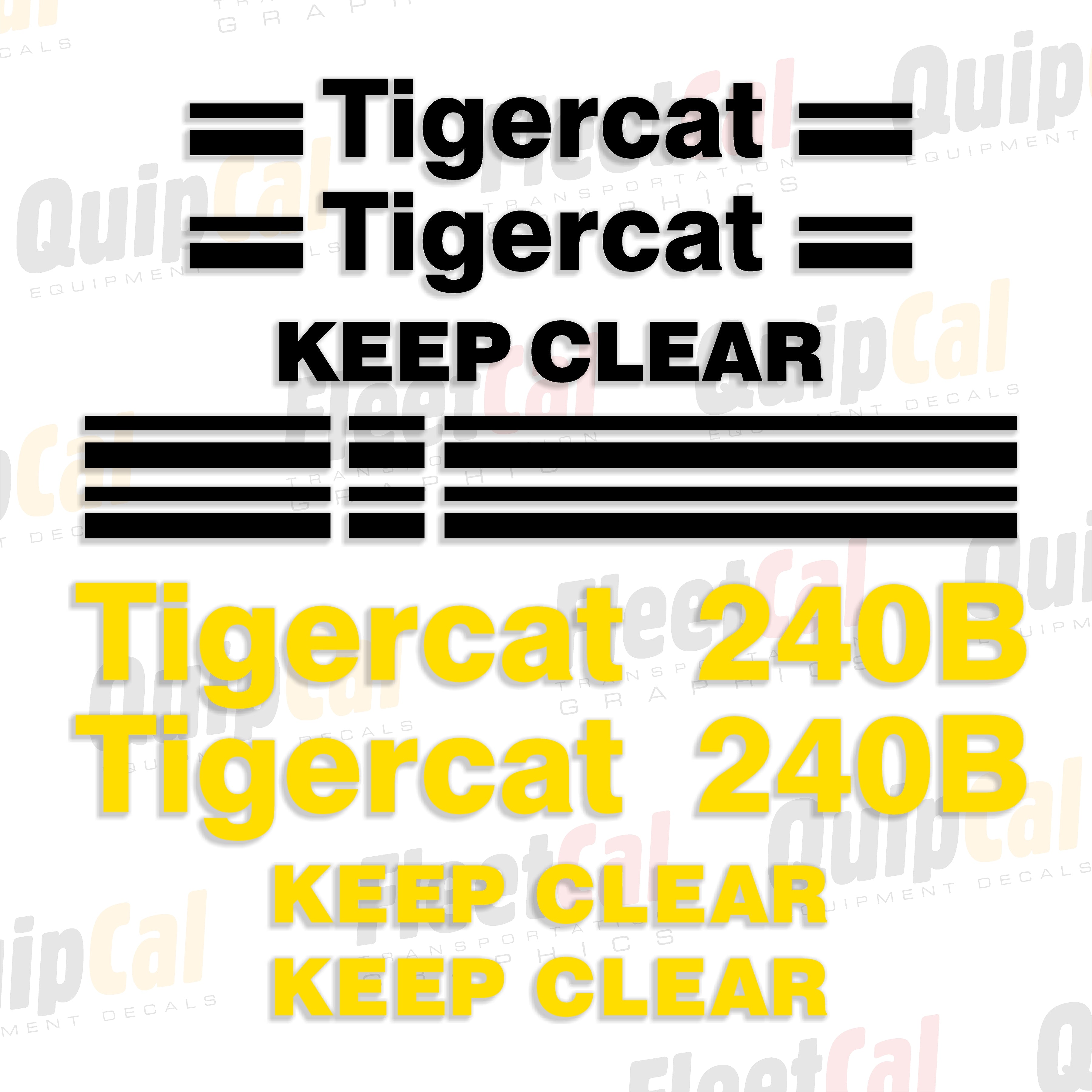 Tigercat 240B Log Loader Marking Decal Set – Truck and Equipment Decals