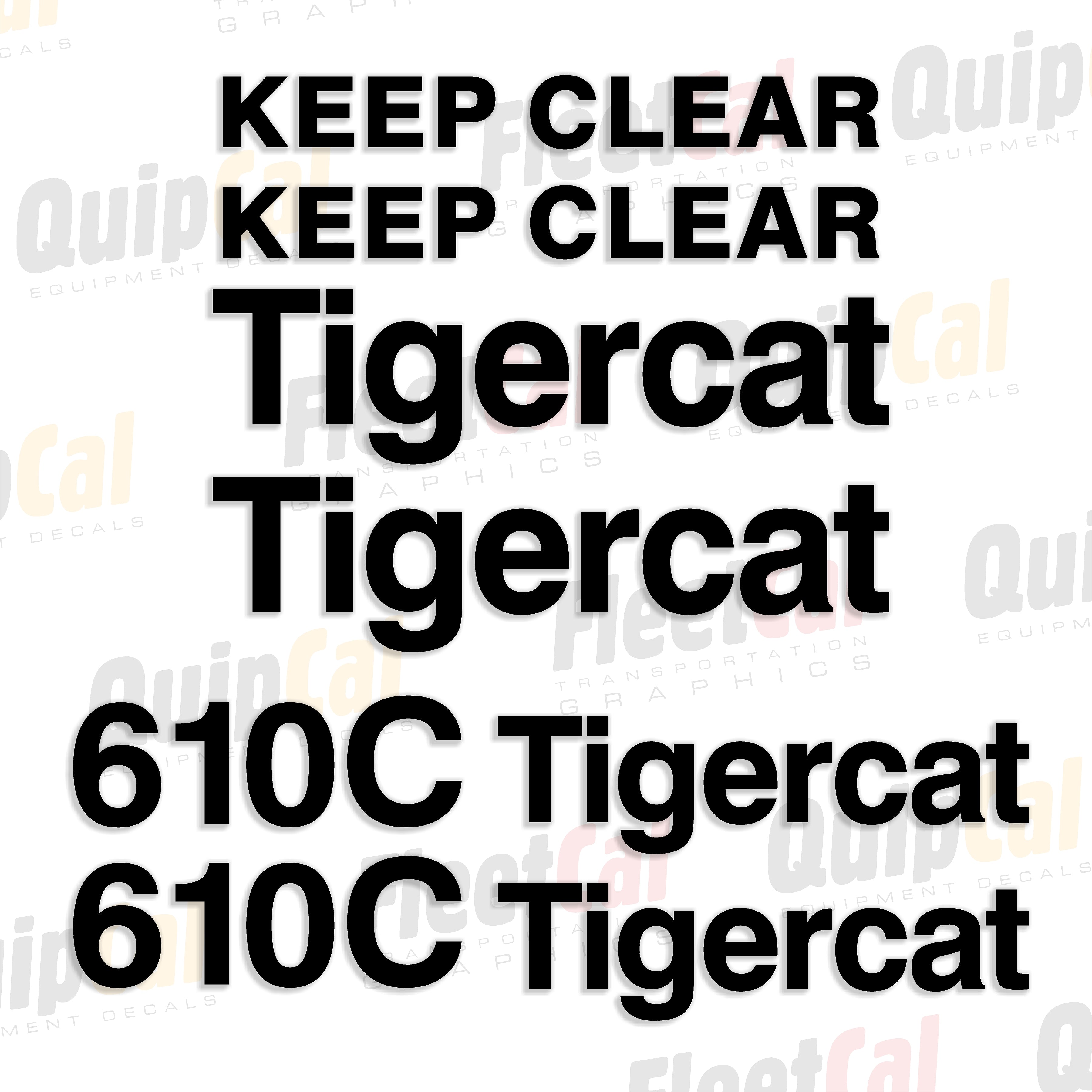Tigercat 610C Skidder Marking Decal Set – Truck and Equipment Decals