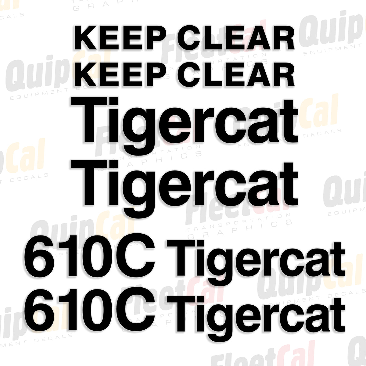 Tigercat 610C Skidder Marking Decal Set – Truck and Equipment Decals
