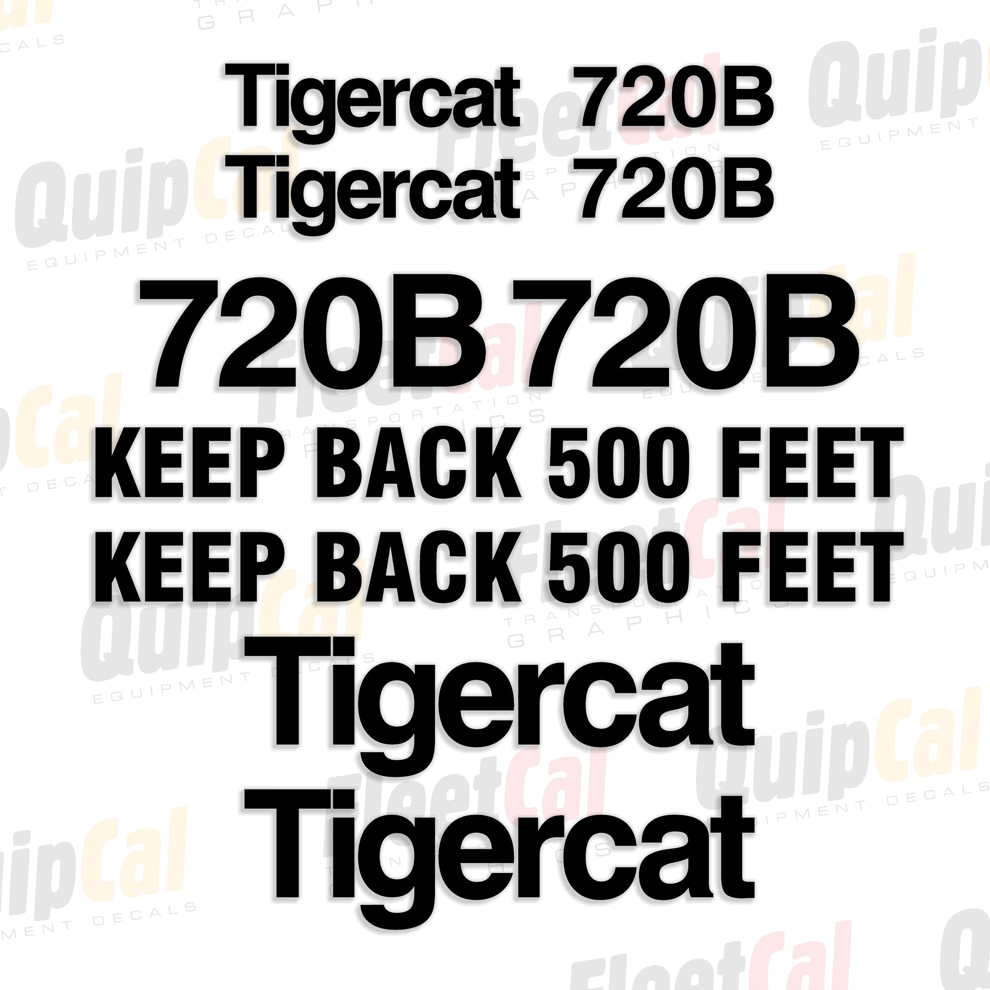 Tigercat 720B Feller Buncher Marking Decal Set – Truck and Equipment Decals