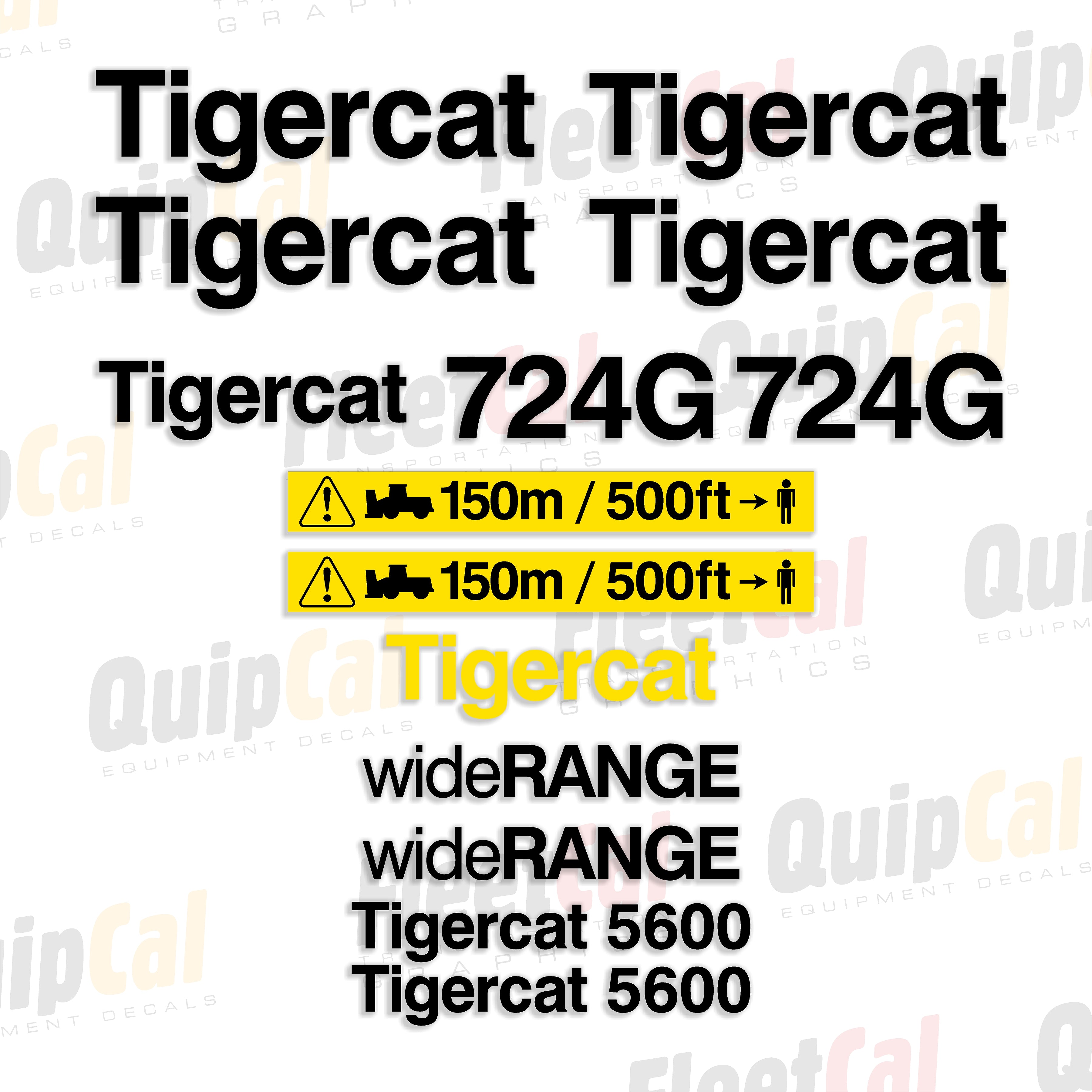 Tigercat 724G WideRange Feller Buncher Marking Decal Set – Truck and ...