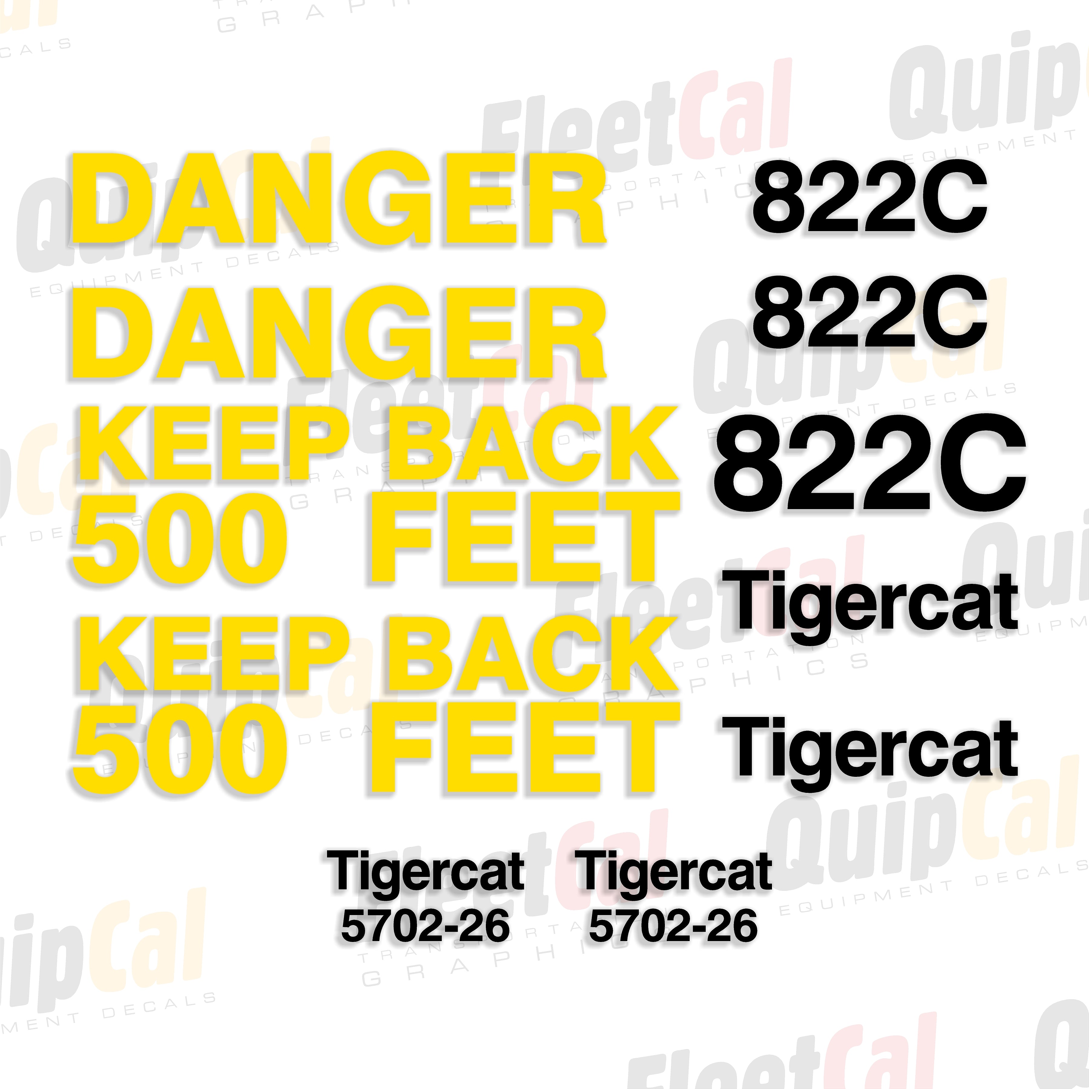 Tigercat 822C Crawler Feller Buncher Marking Decal Set – Truck and ...