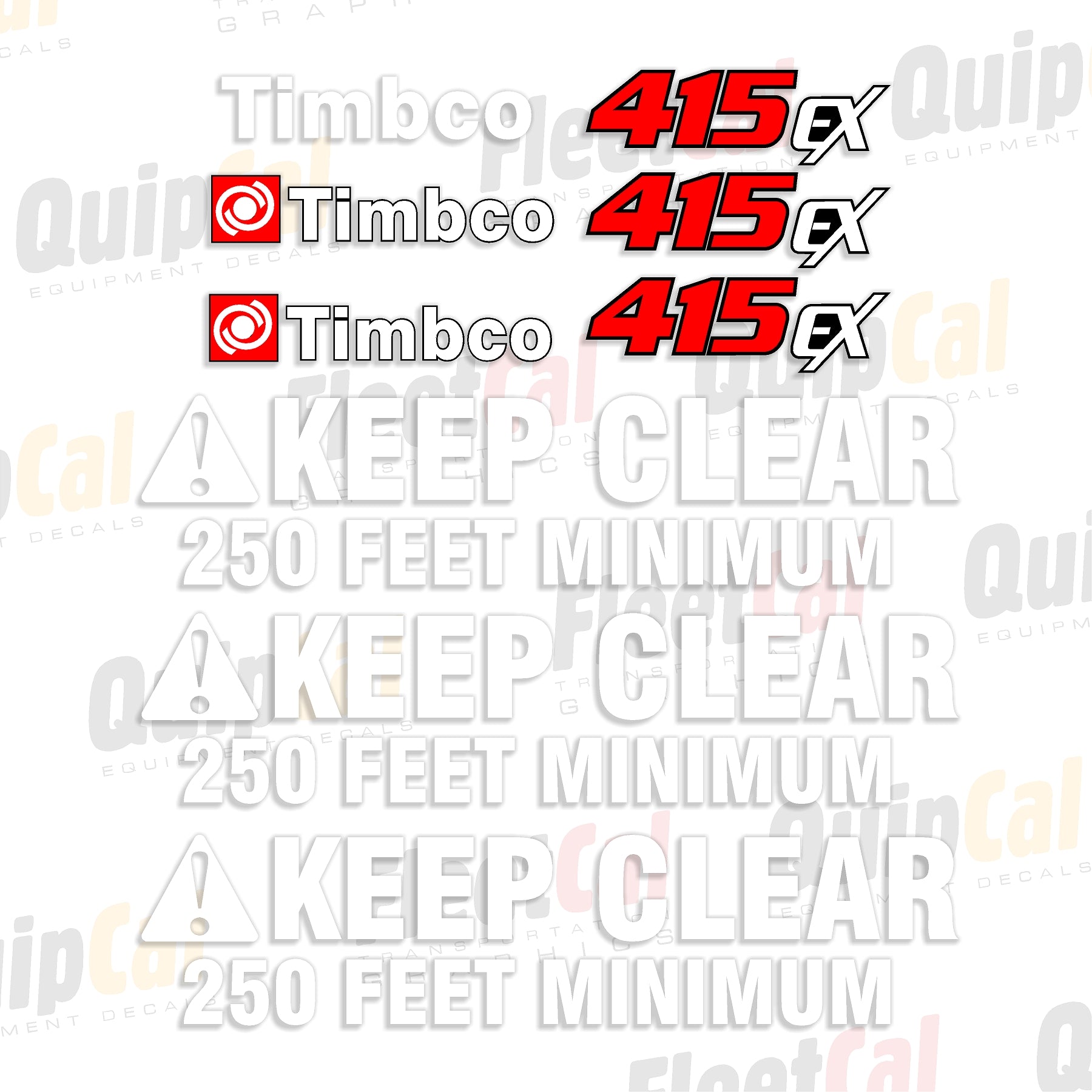 Timbco 415EX Decal set (Red Model Numbers) – Truck and Equipment Decals