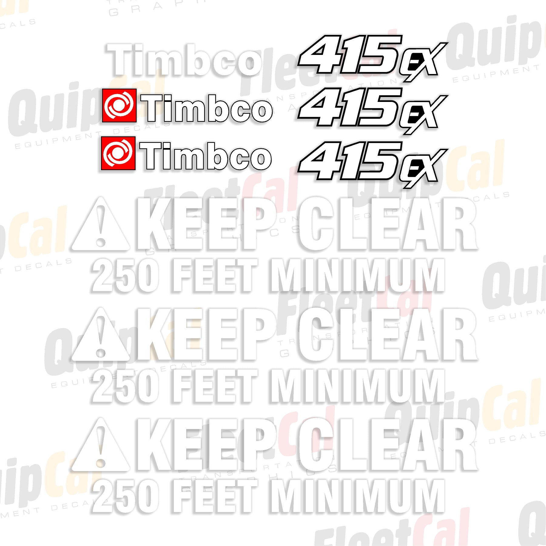 Timbco 415EX Decal set (White Model Numbers) – Truck and Equipment Decals