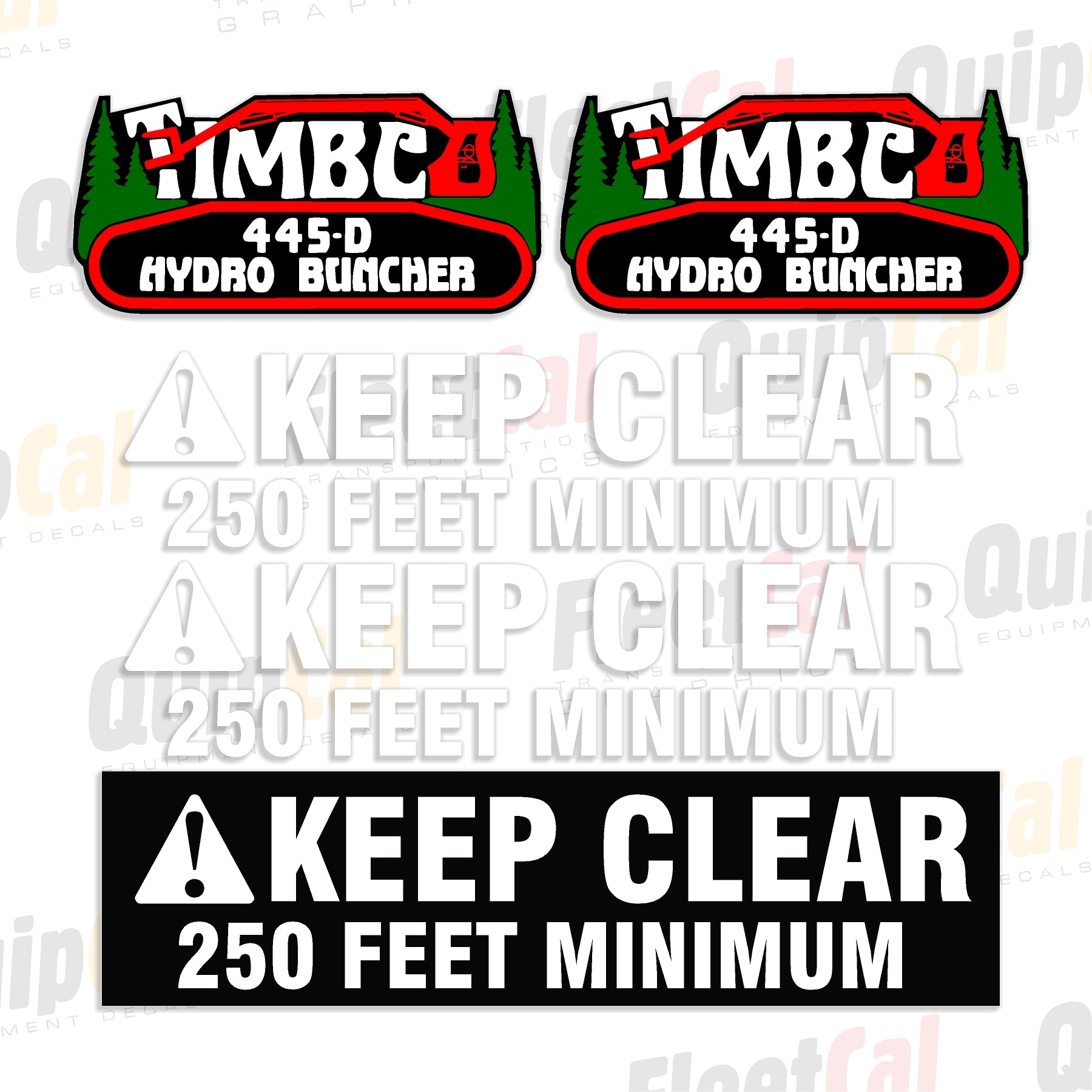 Timbco T445-D Hydro Buncher Marking Decal Set – Truck and Equipment Decals