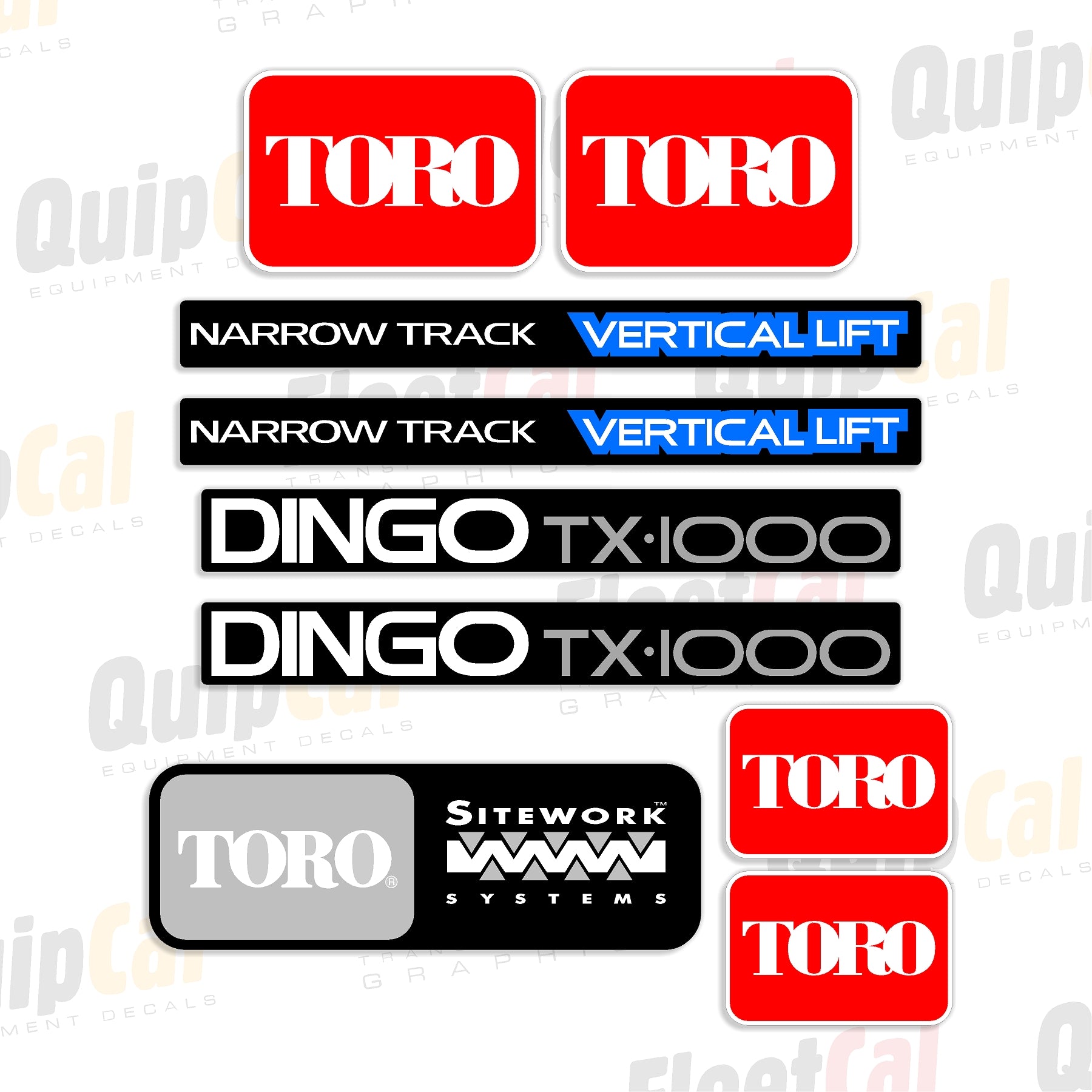 Toro Dingo TX1000 Narrow Track Marking Decal Set – Truck and Equipment ...
