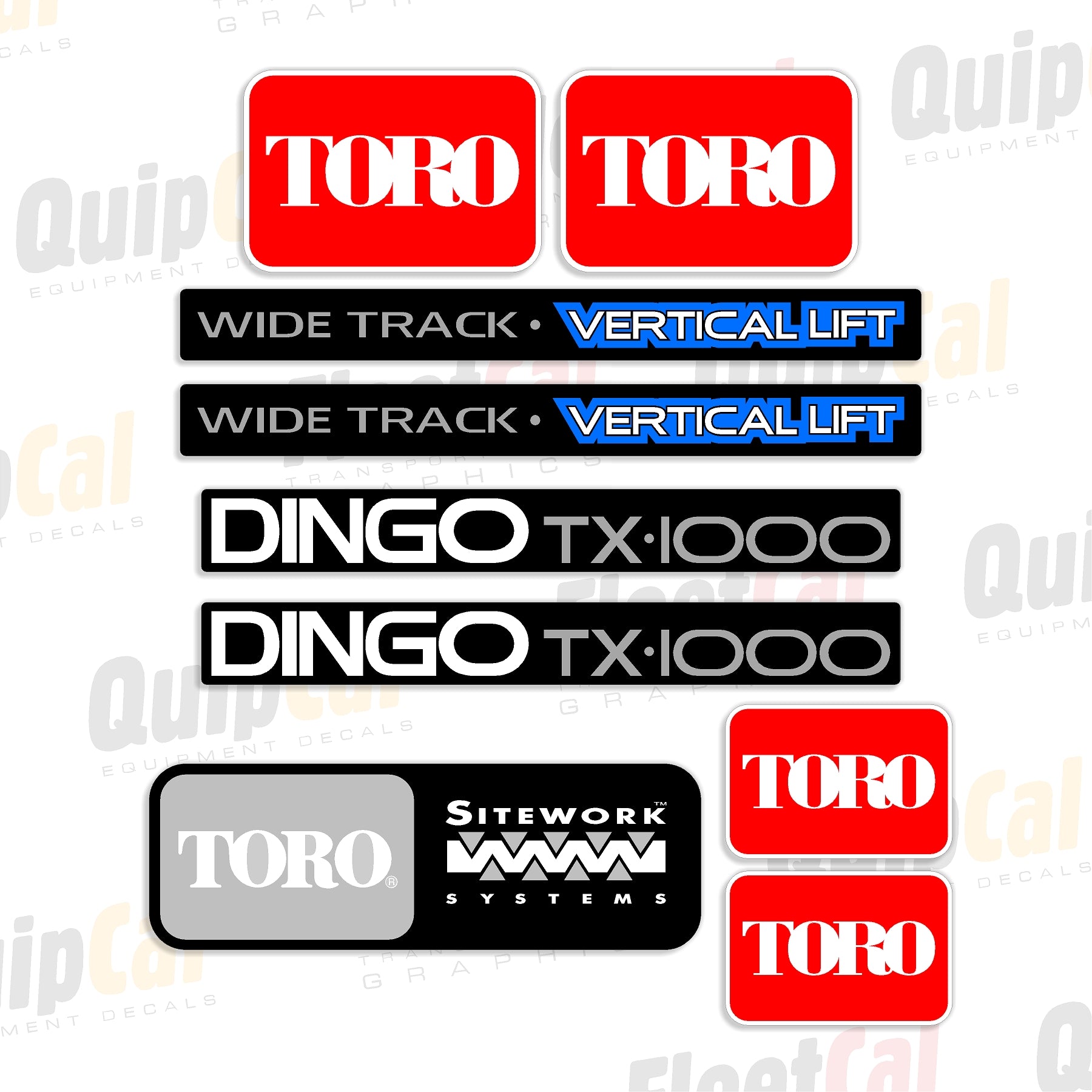 Toro Dingo TX1000 Wide Track Marking Decal Set – Truck and Equipment Decals