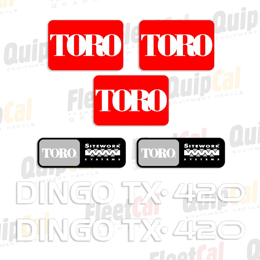 Toro Dingo TX420 Compact Skid Loader Marking Decal Set - Early Model ...