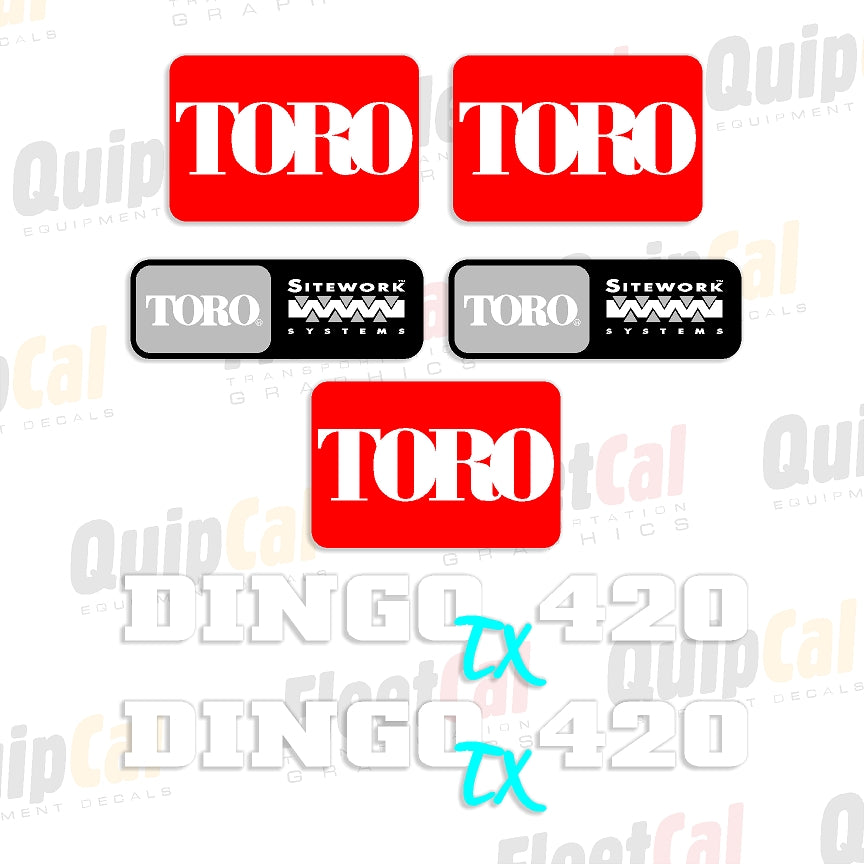 Toro Dingo TX420 Compact Skid Loader Marking Decal Set - Late Model ...