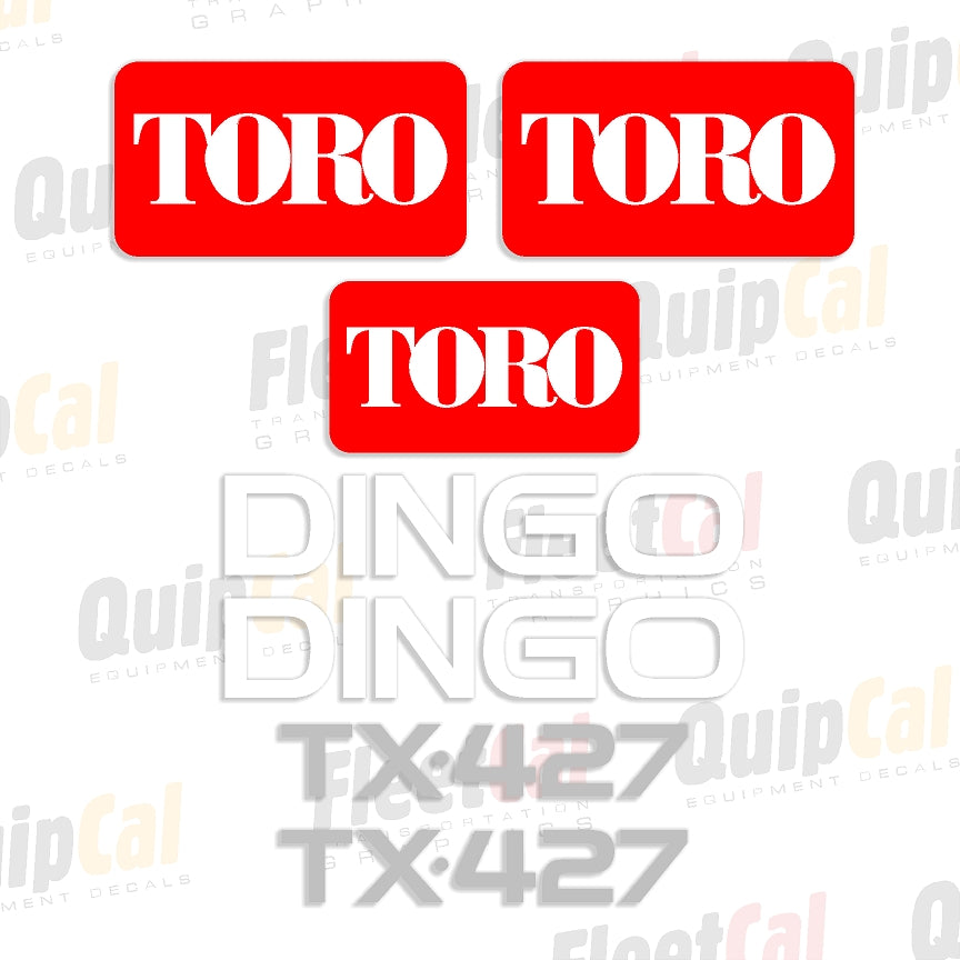 Toro Dingo TX427 Compact Skid Loader Marking Decal Set - Early Model ...