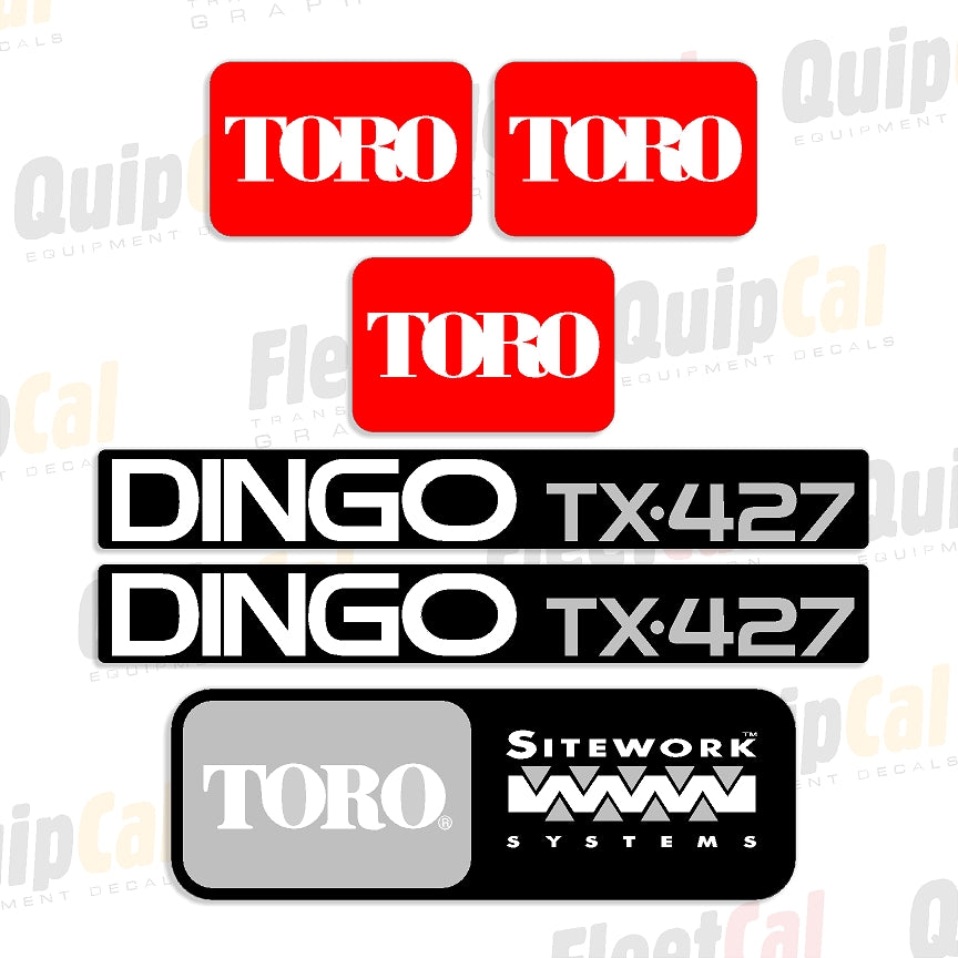 Toro Dingo TX427 Compact Skid Loader Marking Decal Set - Late Model ...