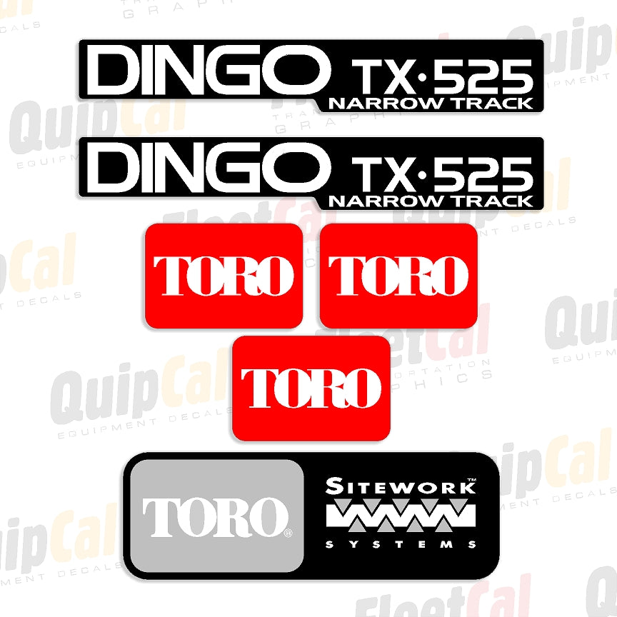 Toro Dingo TX525 Narrow Track Skid Loader Marking Decal Set – Truck and ...