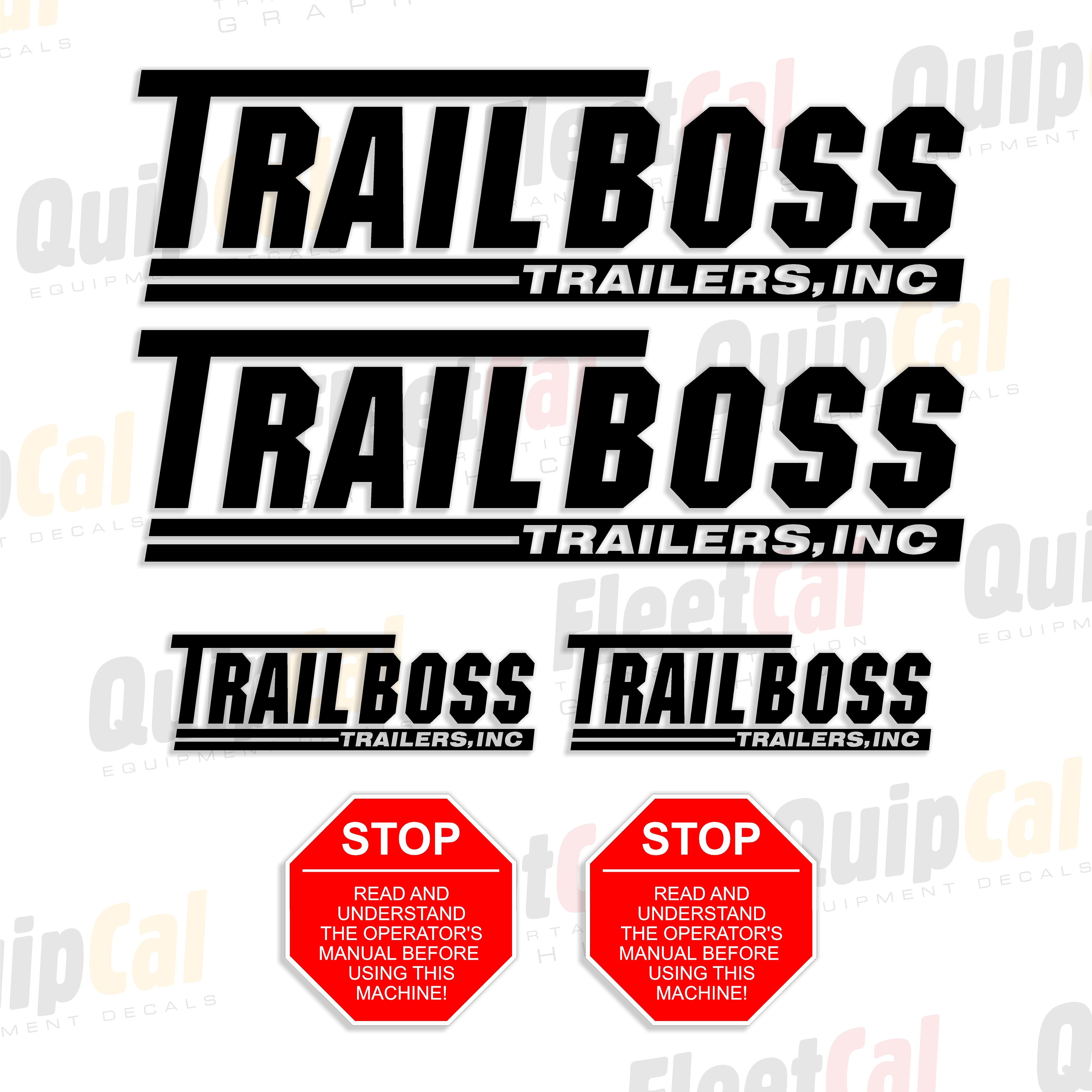 Trail Boss Tag Trailer Marking Decal Set - Black – Truck and Equipment ...
