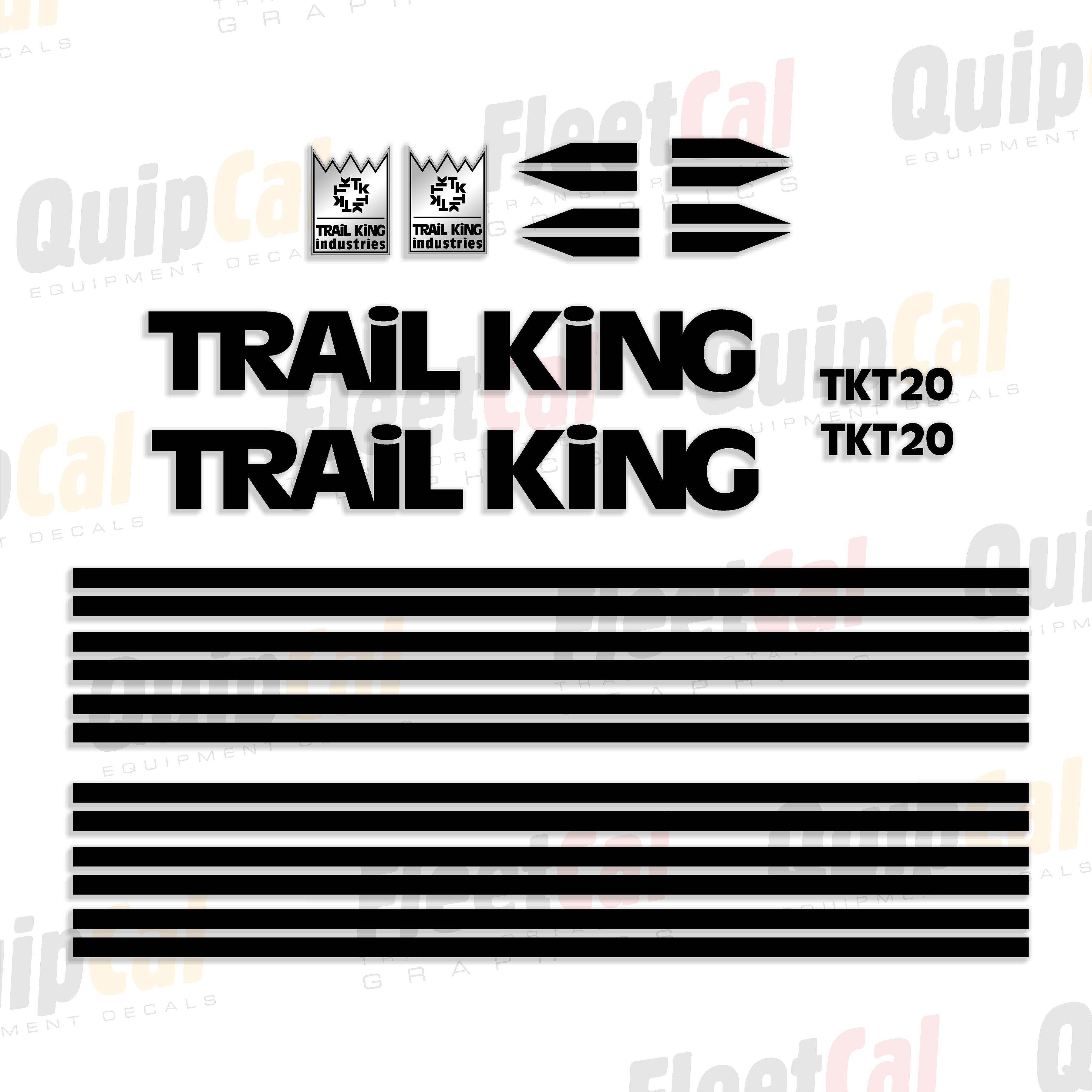 Trail King TKT20 Tilt Deck Trailer Marking Decal Set – Truck and ...