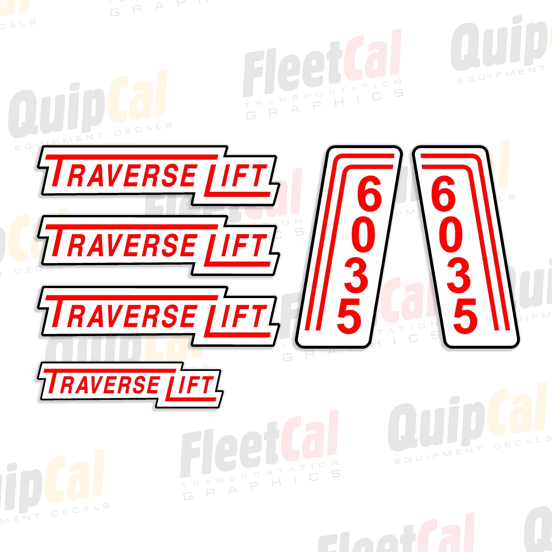 Traverse Lift 6035 Telehandler Marking Decal Set (Without Stripe ...