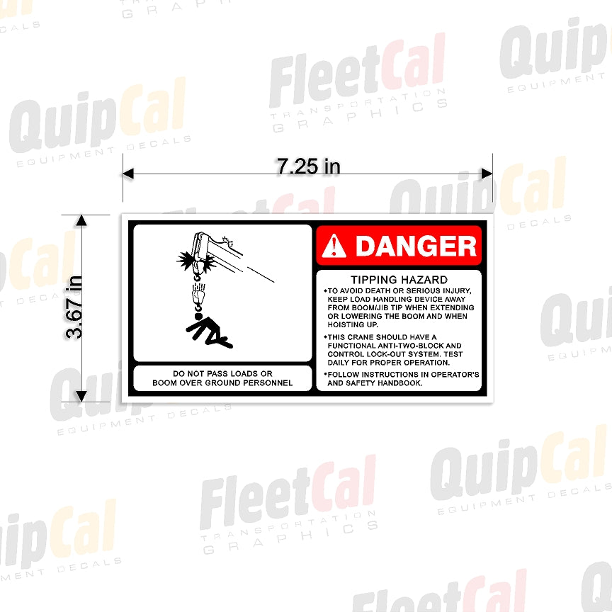 Two Block Hazard Warning Decal (QTY 10) – Truck and Equipment Decals