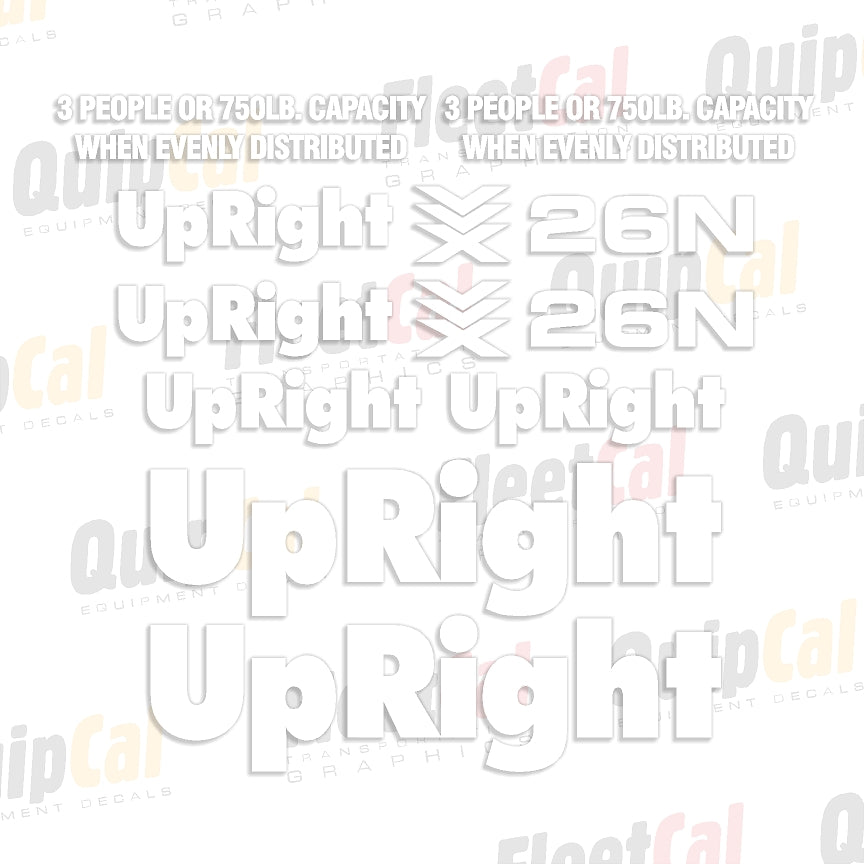 UpRight 26N Scissor Lift Marking Decal Set – Truck and Equipment Decals