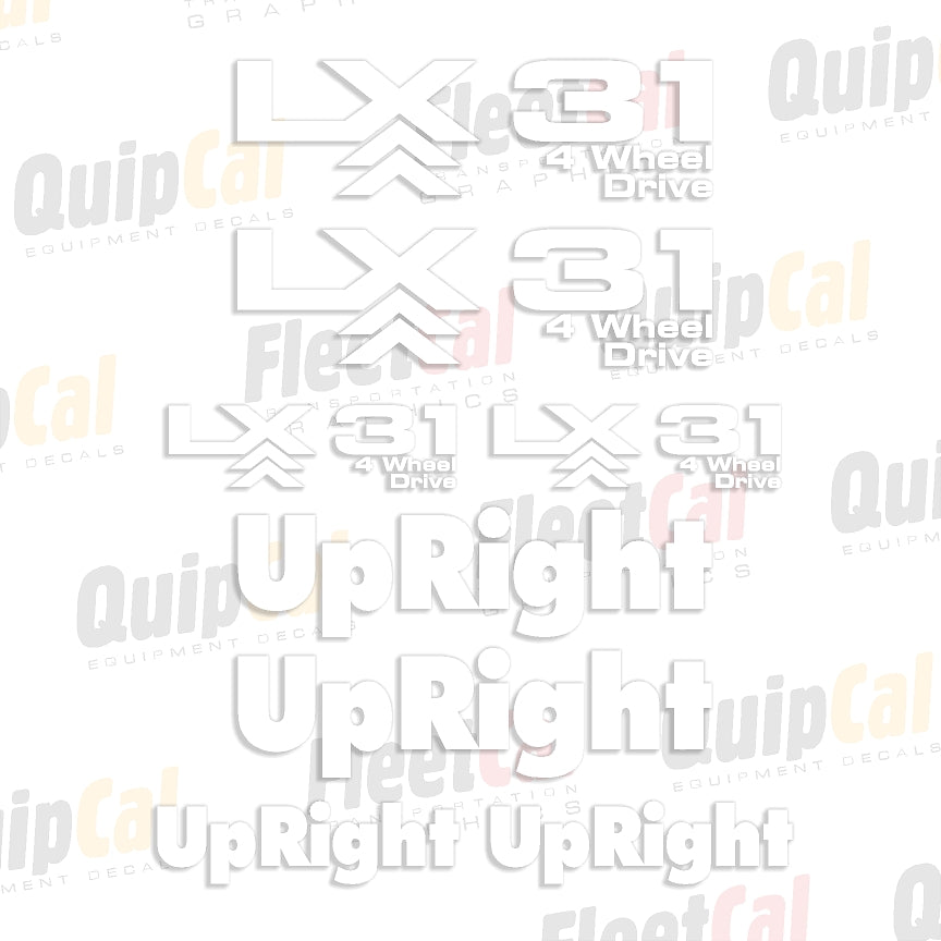 UpRight LX31 Rough Terrain Scissor Lift Marking Decal Set – Truck and ...