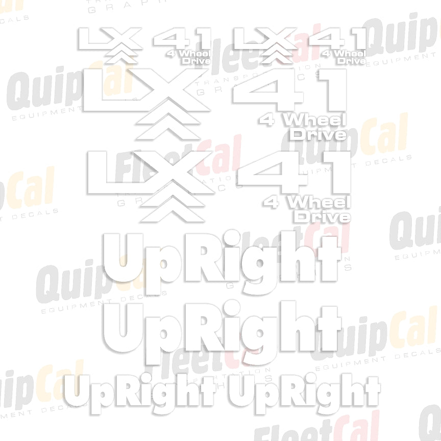 UpRight LX41 Rough Terrain Scissor Lift Marking Decal Set – Truck and ...