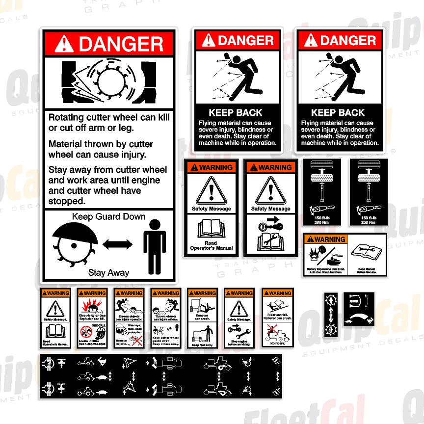 Vermeer SC352 Stump Grinder Safety Decal Set – Truck and Equipment Decals