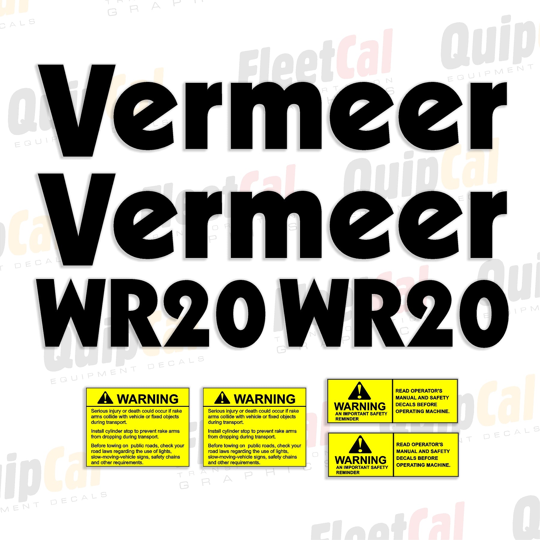 Vermeer WR20 V-Rake Marking Decal Set – Truck and Equipment Decals