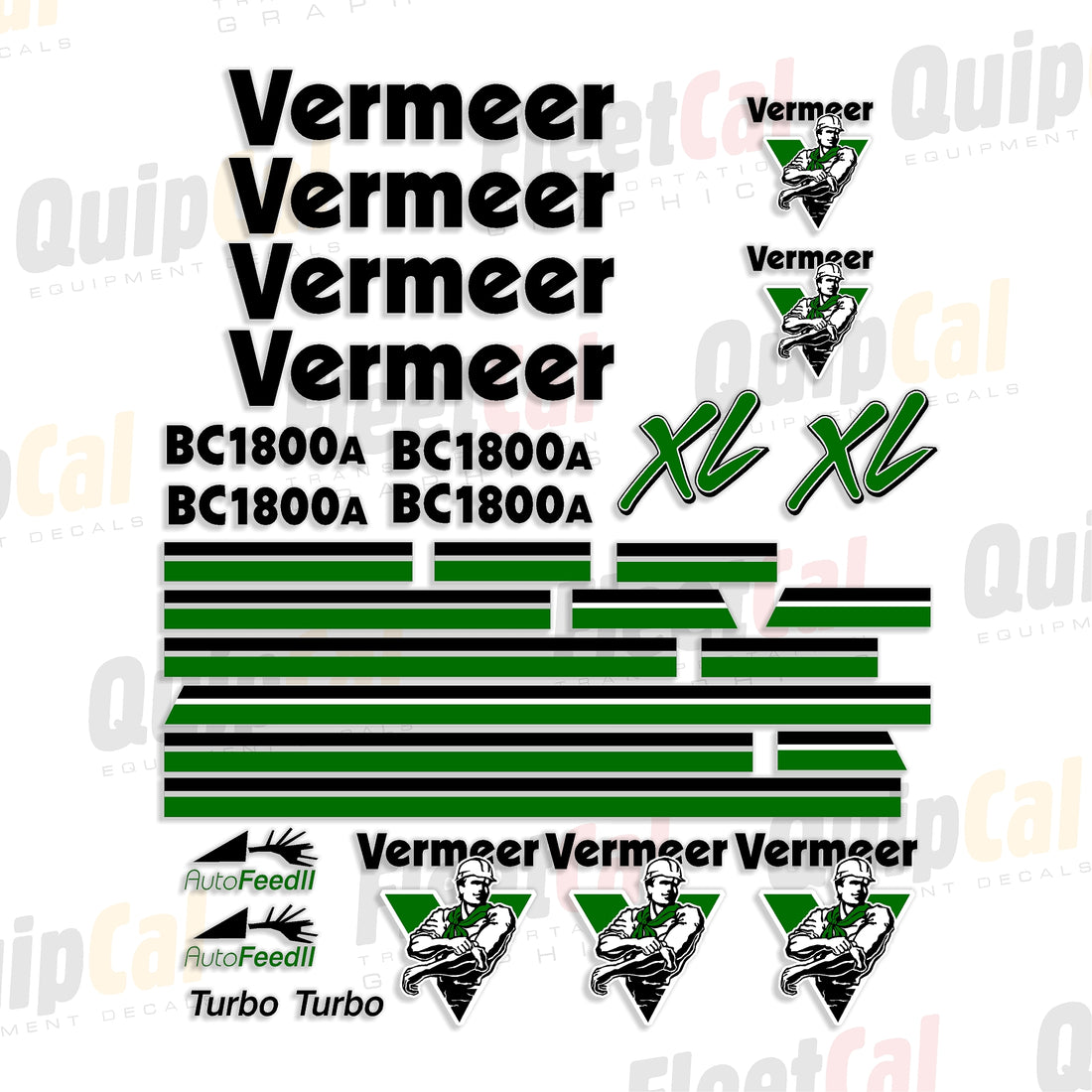 Vermeer BC1800A XL Wood Chipper Marking Decal Set – Truck and Equipment ...