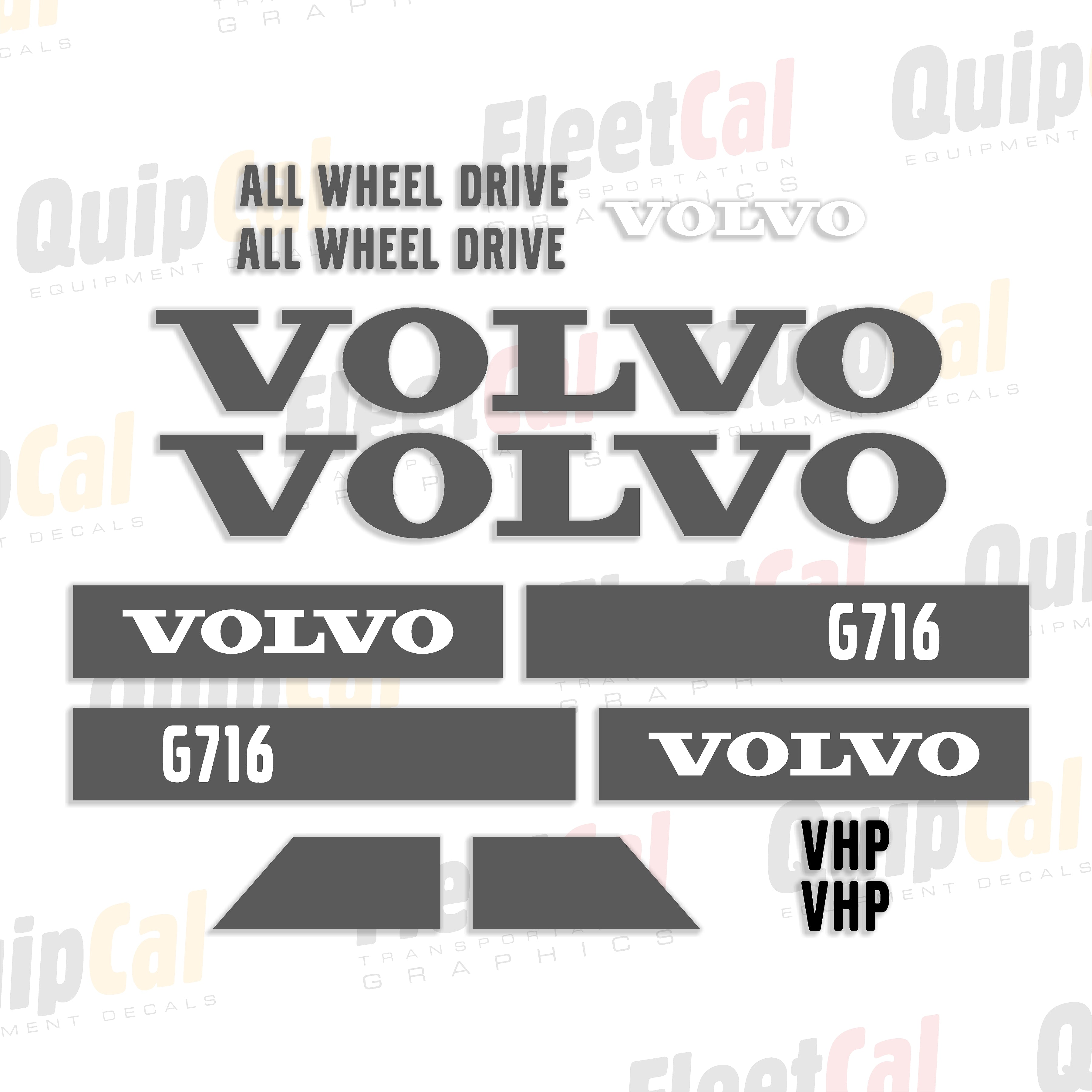Volvo G716 Grader Marking Decal Set – Truck and Equipment Decals