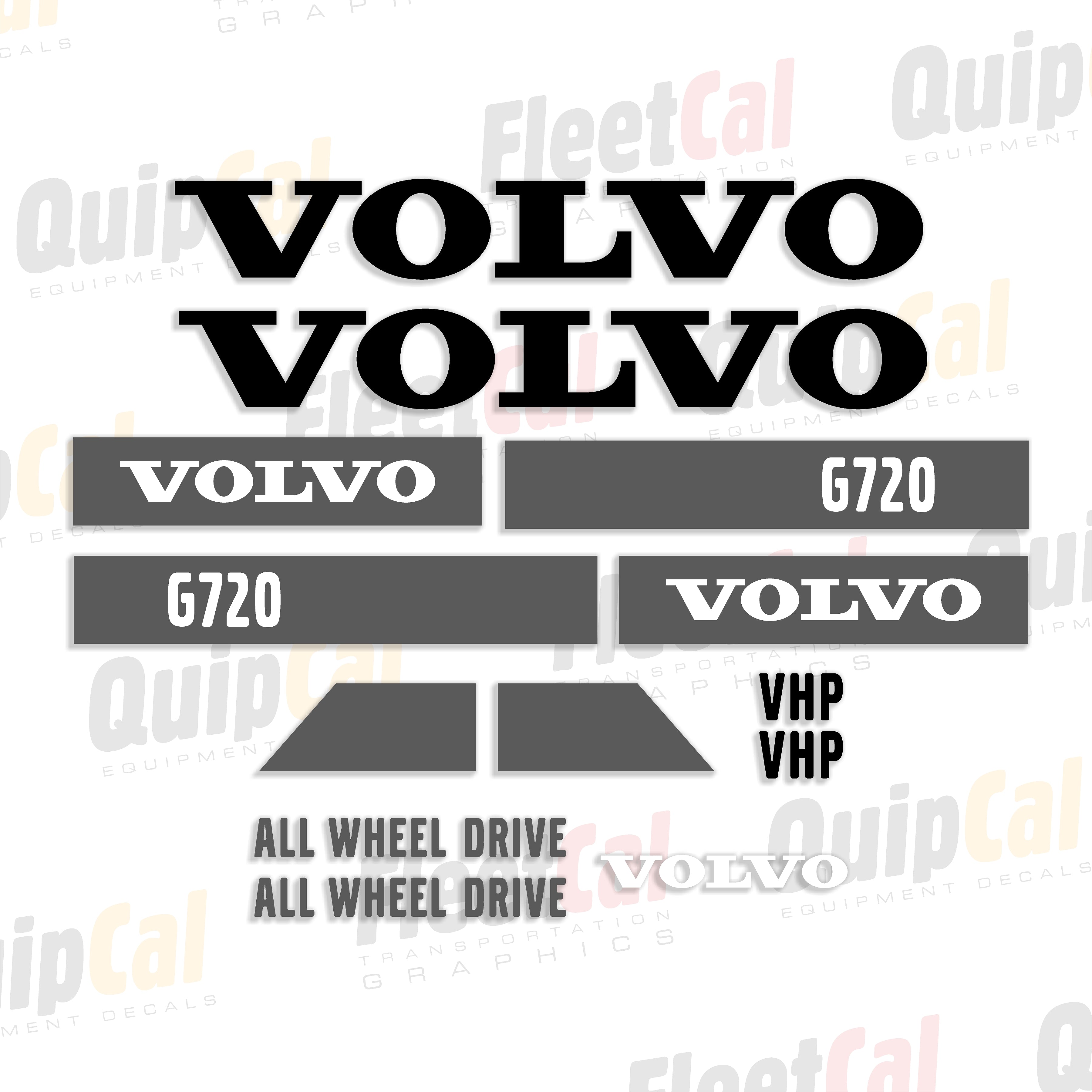 Volvo G720 Grader Marking Decal Set – Truck and Equipment Decals