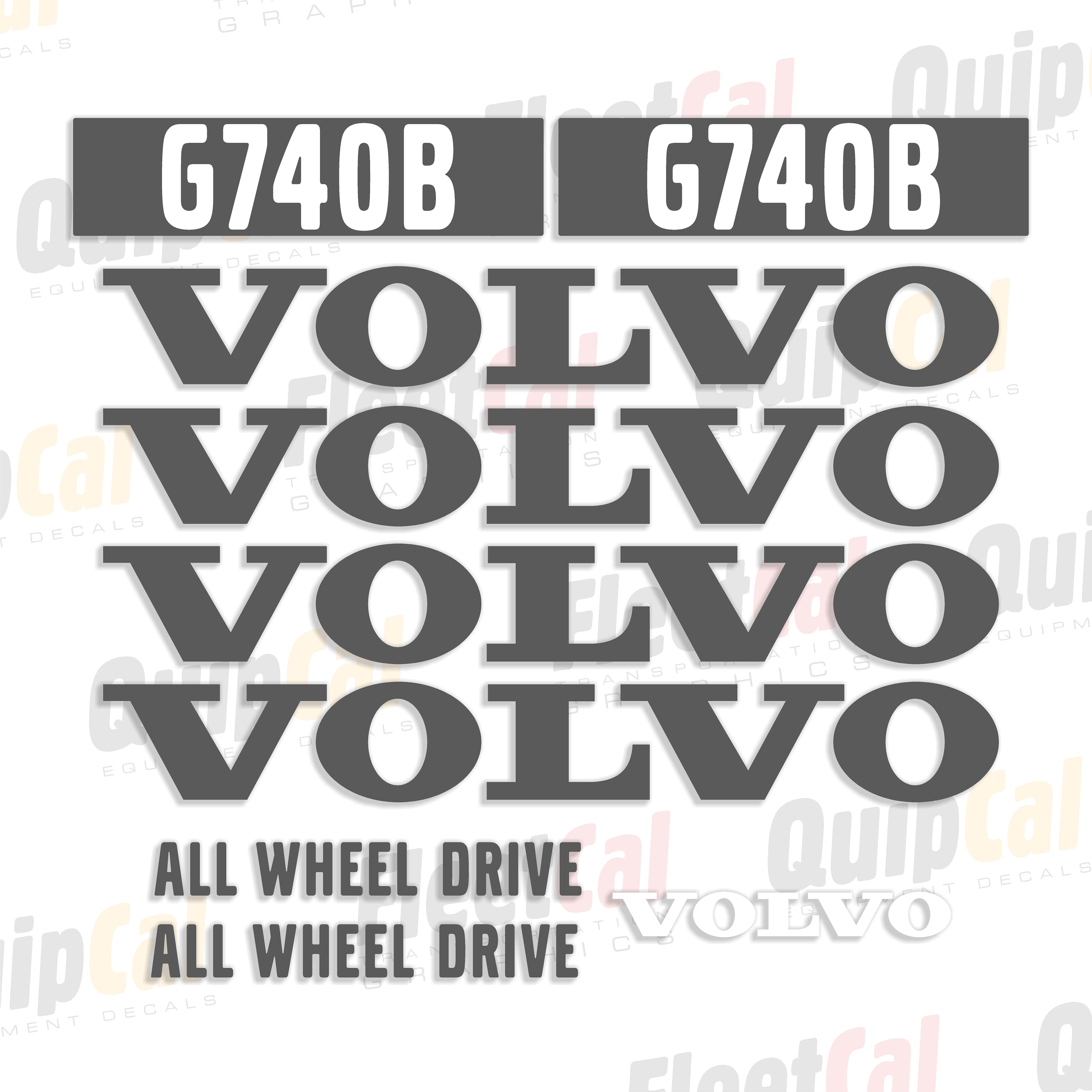 Volvo G740B Grader Marking Decal Set – Truck and Equipment Decals
