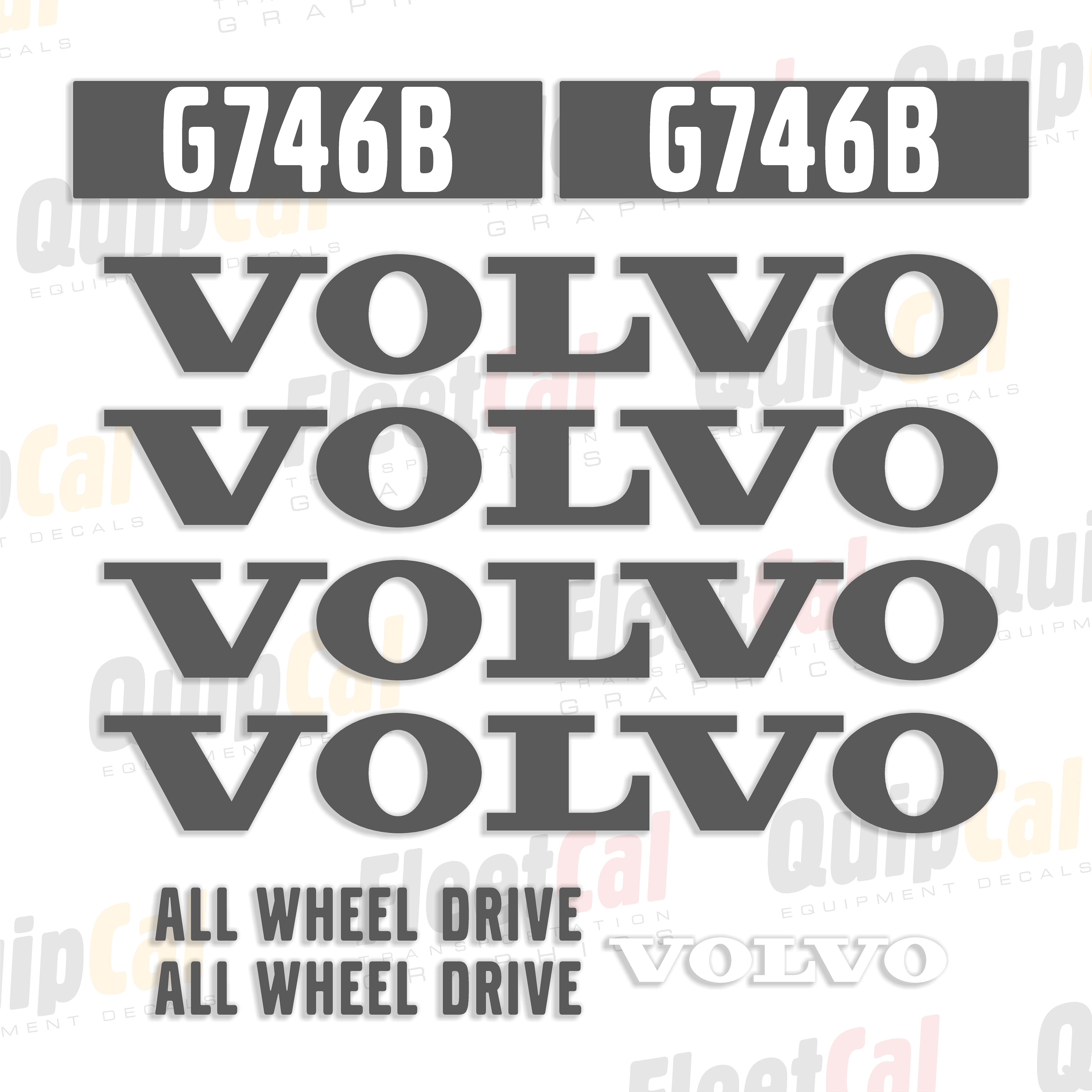 Volvo G746B Grader Marking Decal Set – Truck and Equipment Decals