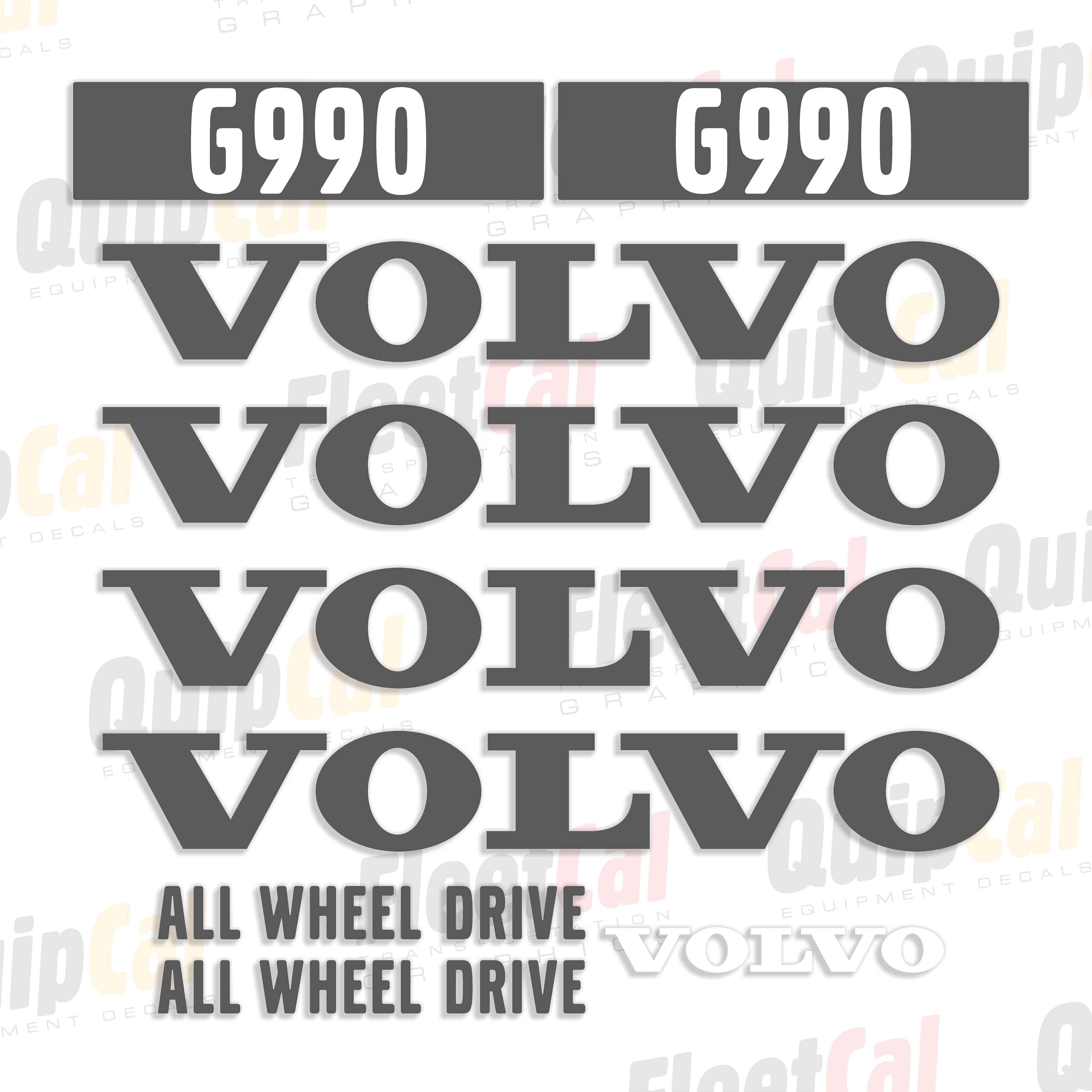 Volvo G990 Grader Marking Decal Set – Truck and Equipment Decals