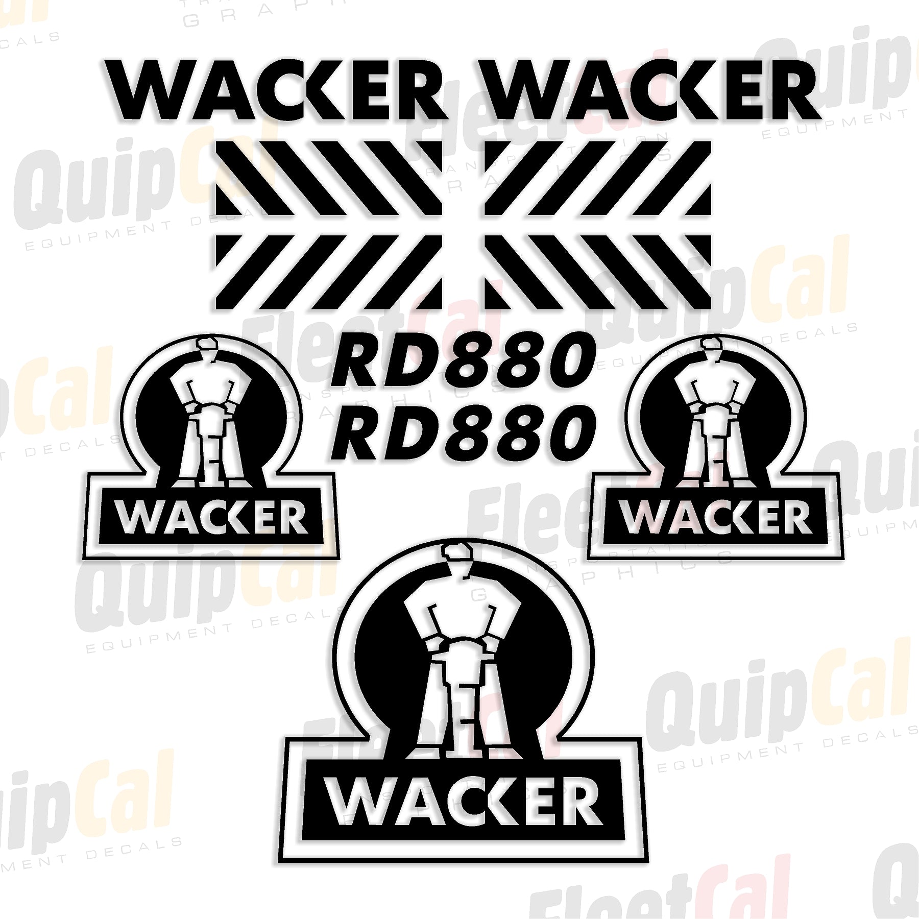 Wacker RD880 Double Drum Roller Marking Decal Set – Truck and Equipment ...