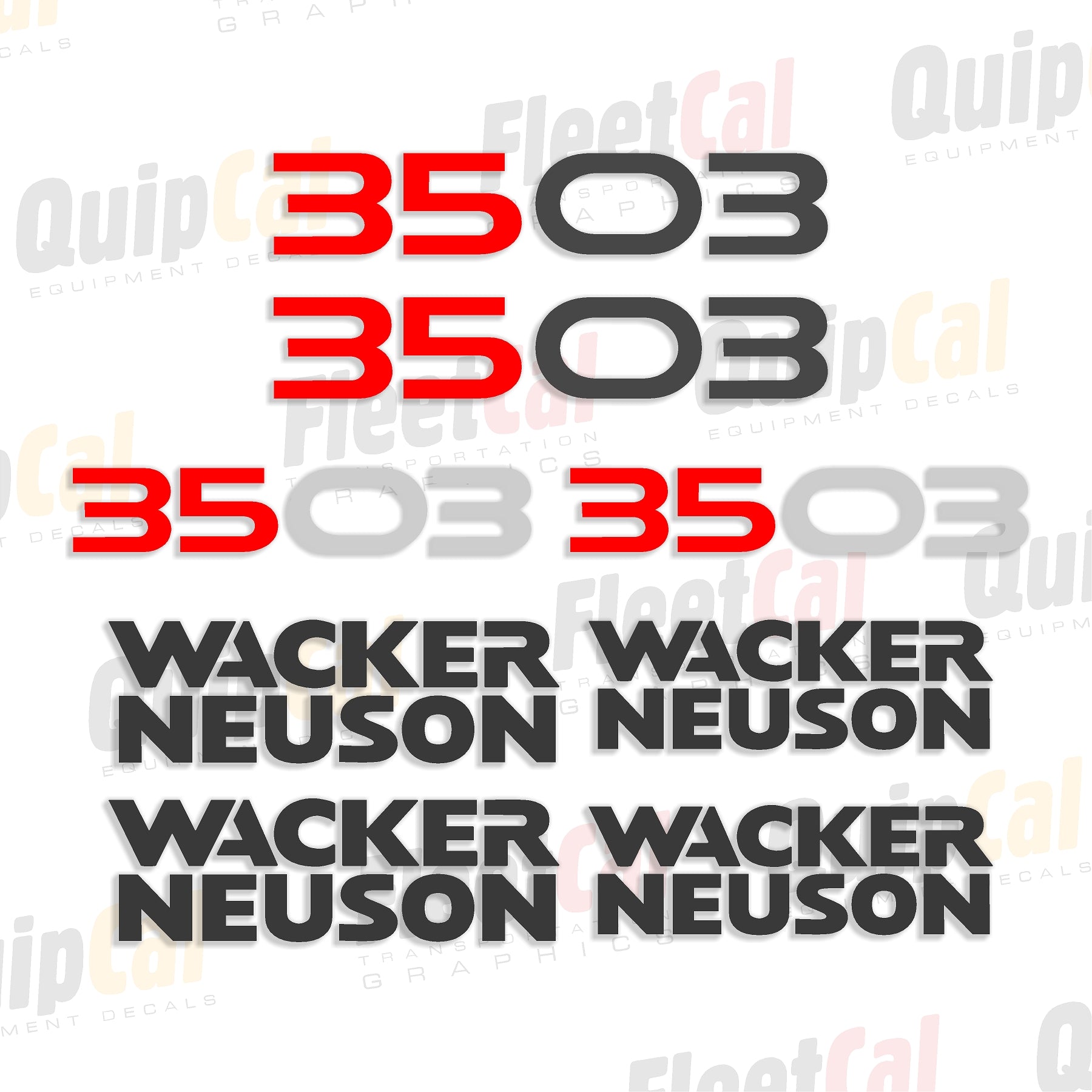 Wacker Neuson 3503 Excavator Marking Decal Set – Truck and Equipment Decals