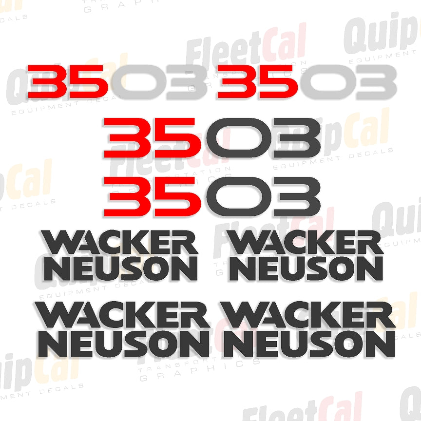 Wacker Neuson 3503 Excavator Marking Decal Set – Truck and Equipment Decals