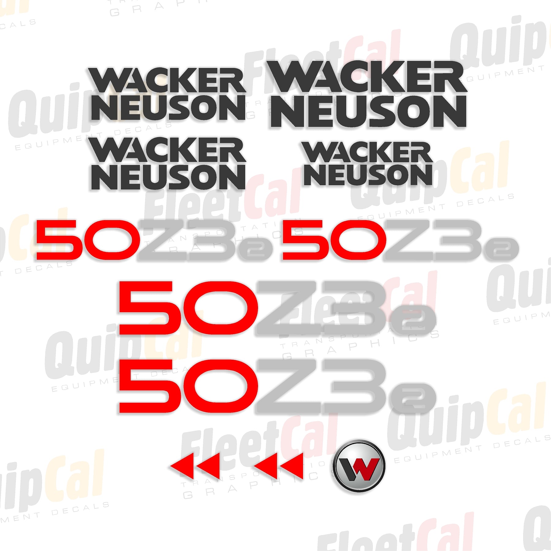 Wacker Neuson 50Z3-2 Excavator Marking Decal Set – Truck and Equipment ...