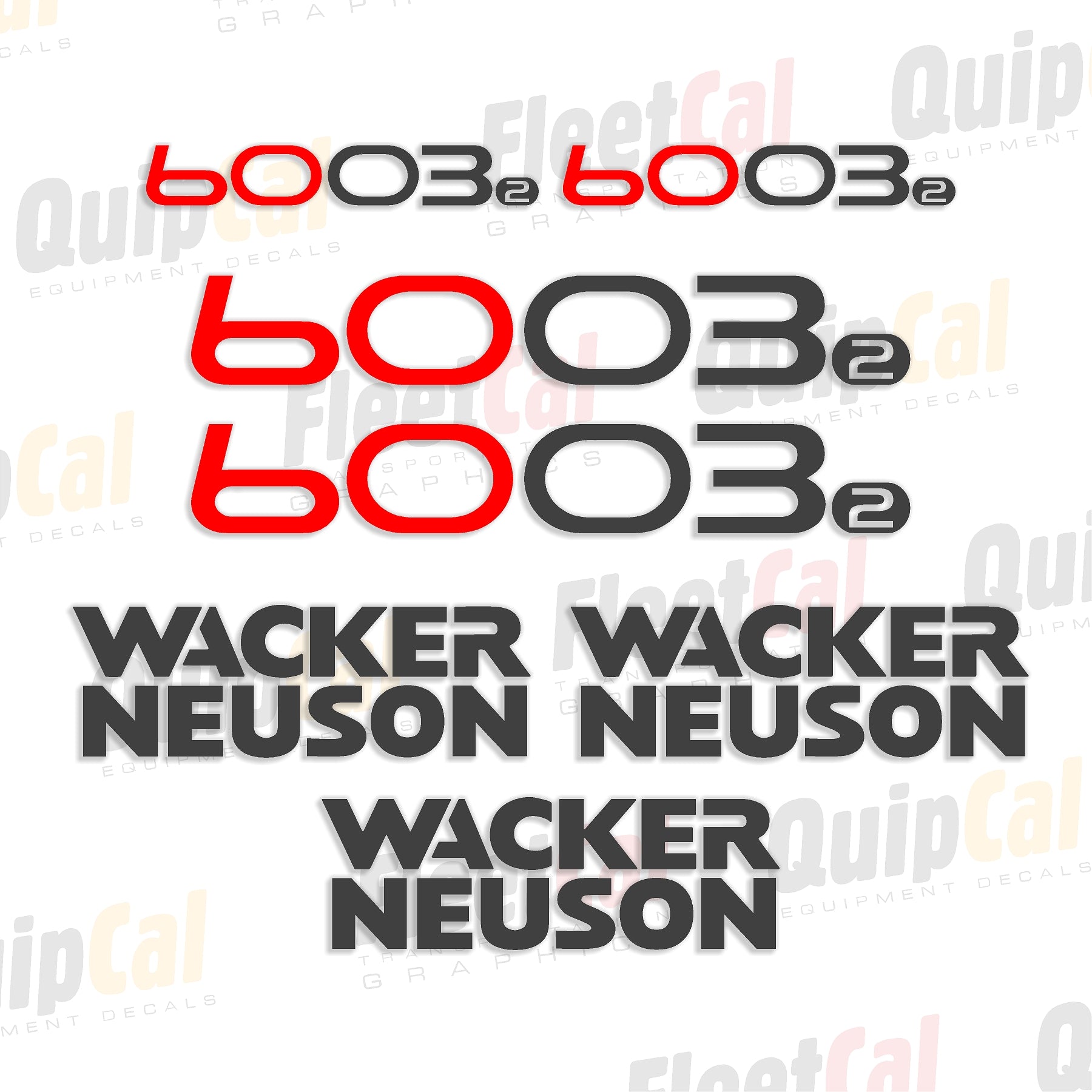 Wacker Neuson 6003-2 Excavator Marking Decal Set – Truck and Equipment ...