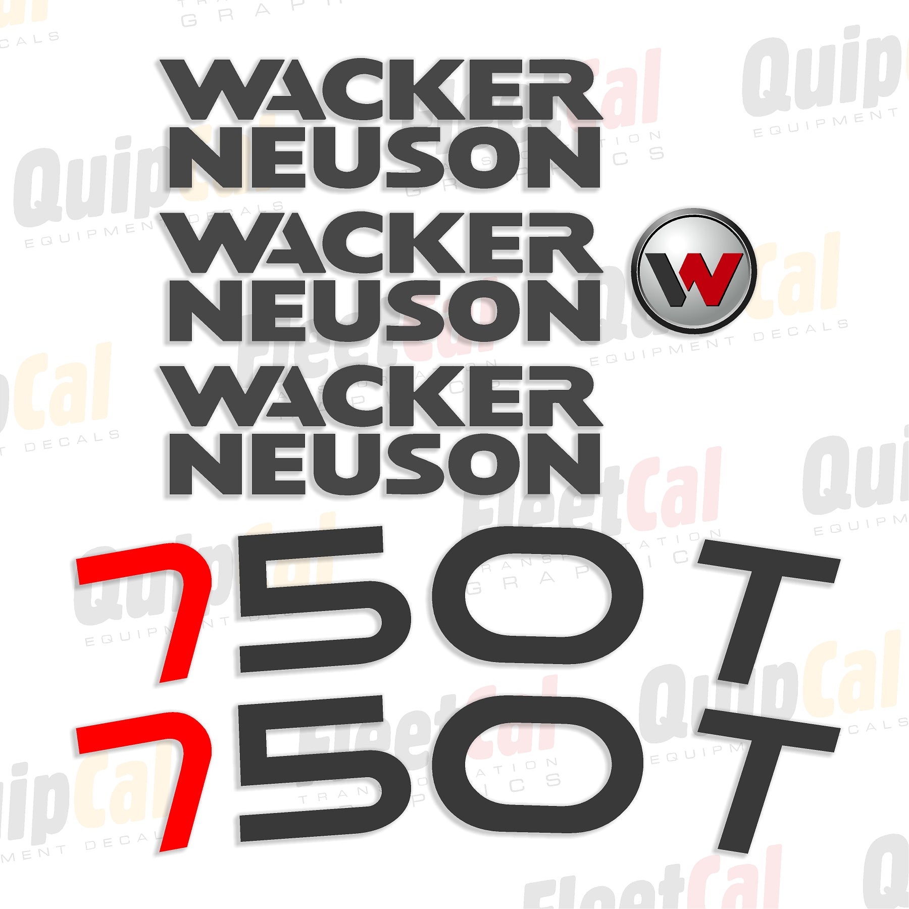 Wacker Neuson 750T Wheel Loader Marking Decal Set – Truck and Equipment ...