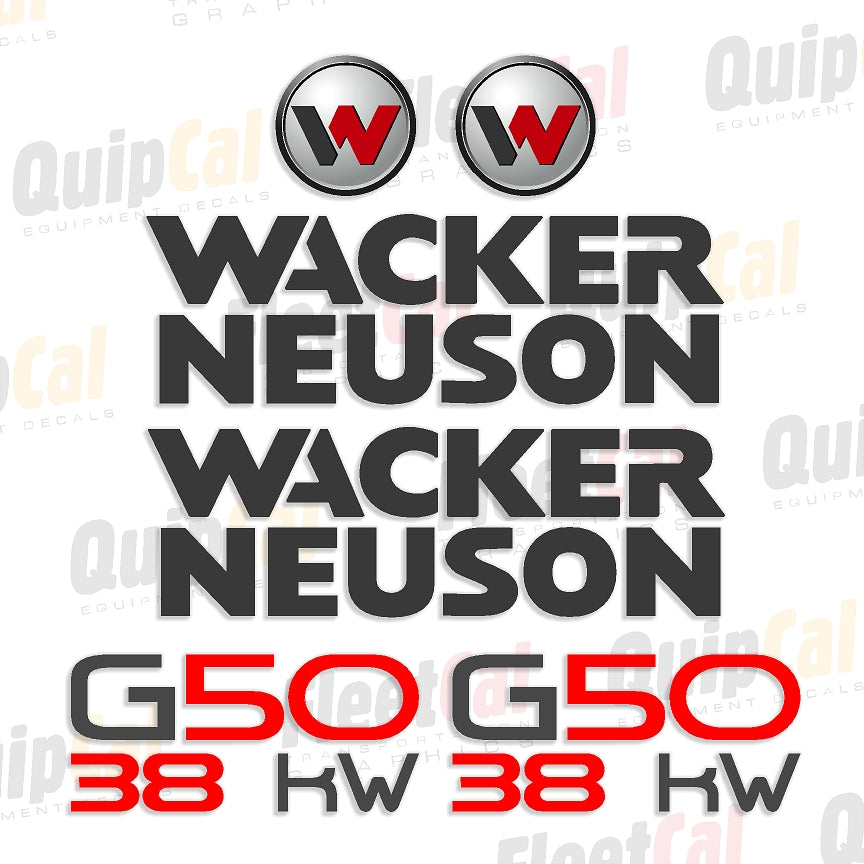 Wacker Neuson G50 Generator Marking Decal Set – Truck and Equipment Decals