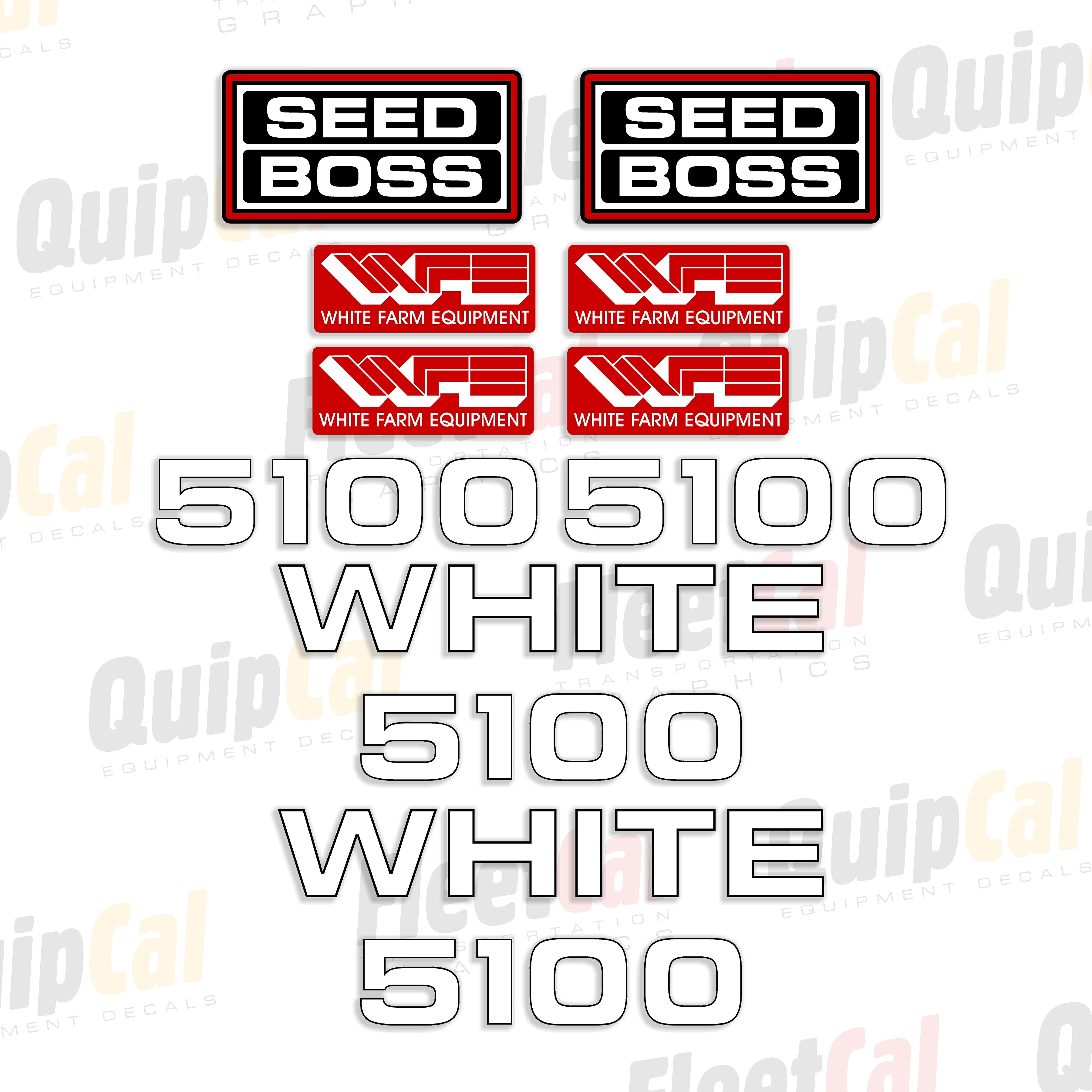 White 5100 Seed Boss Planter Decal Set – Truck and Equipment Decals
