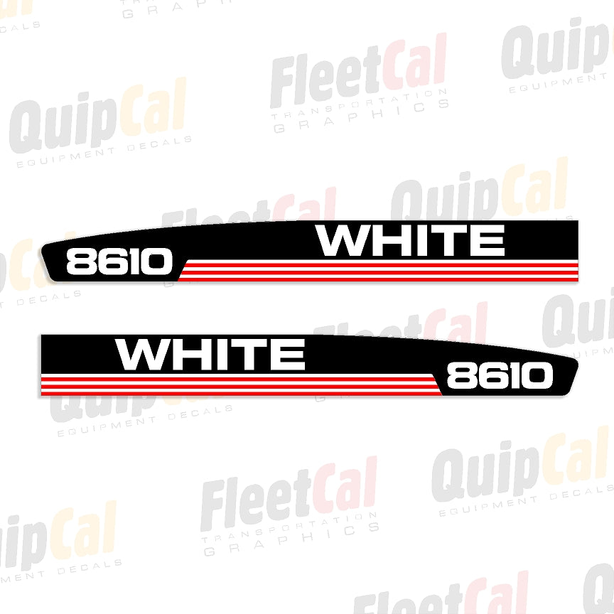 White 8610 Tractor Hood Marking Decal Set – Truck and Equipment Decals