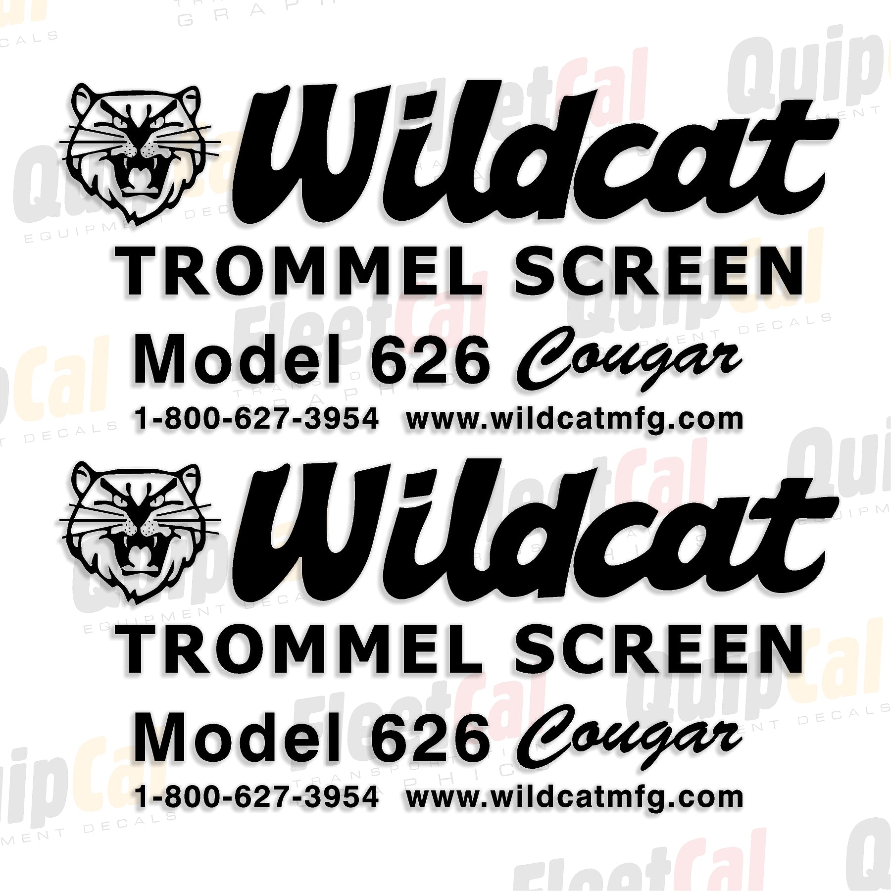Wildcat 626 Cougar Trommel Screen Marking Decal Set – Truck and ...