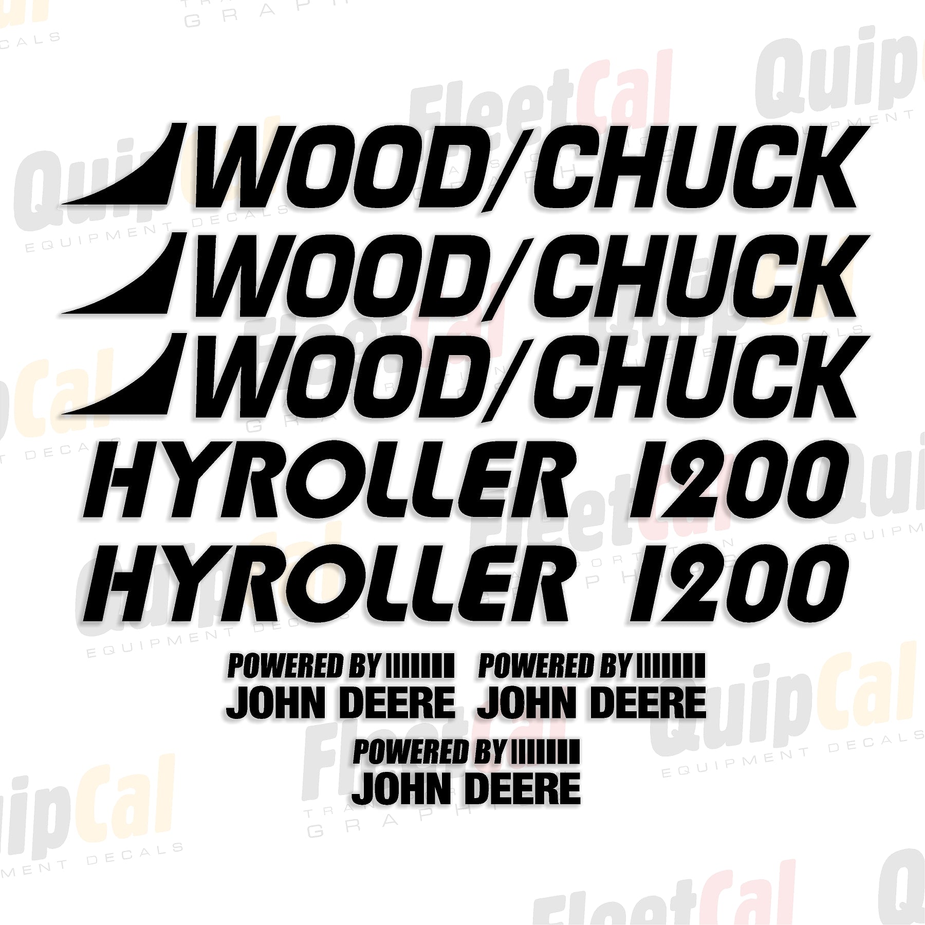 Woodchuck Hyroller 1200 - w/ Deere Decal Set – Truck and Equipment Decals