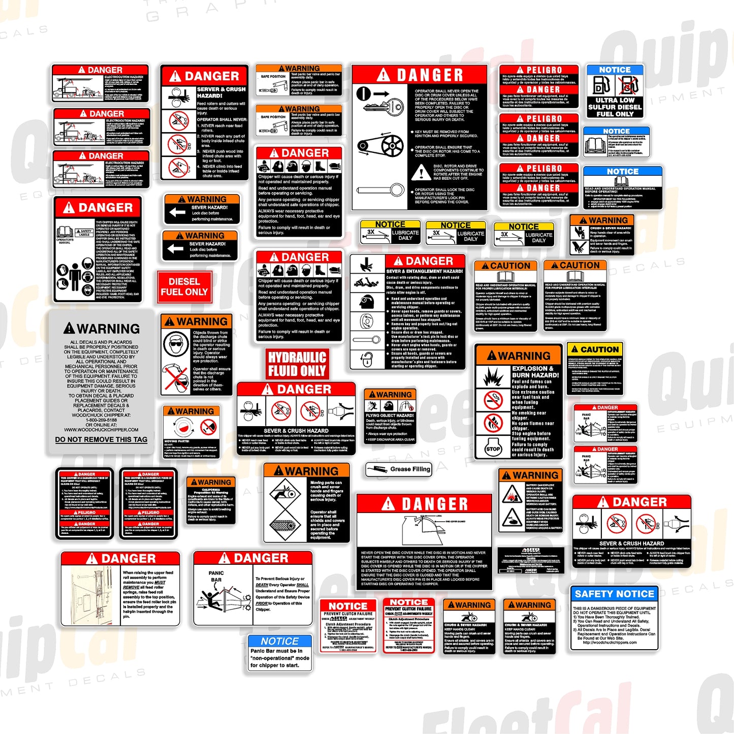 Woodchuck Wood Chipper Large Model Safety Decal Set – Truck and ...