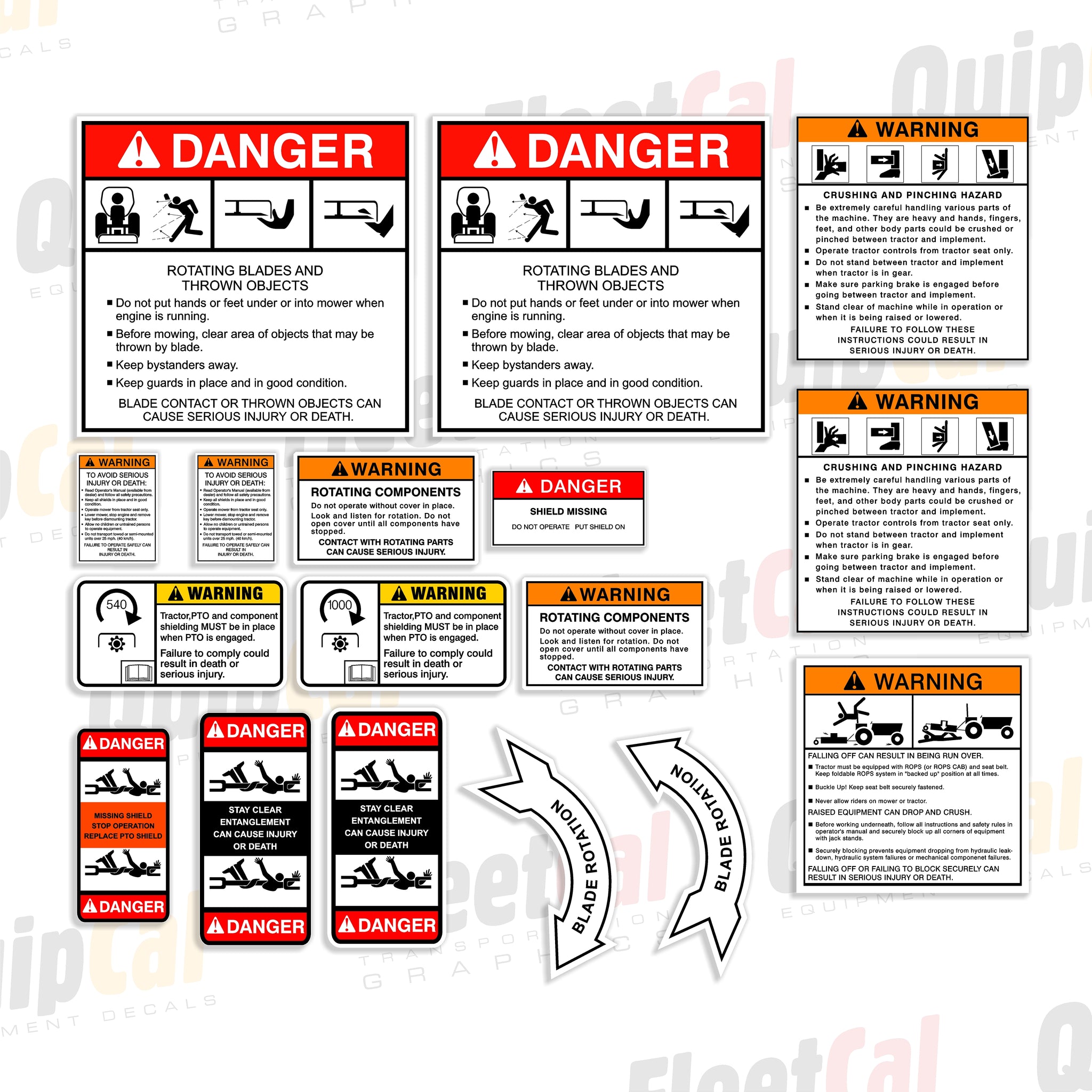 Woods Bush Hog Rotary Brush Cutter Safety Decal Set – Truck and ...