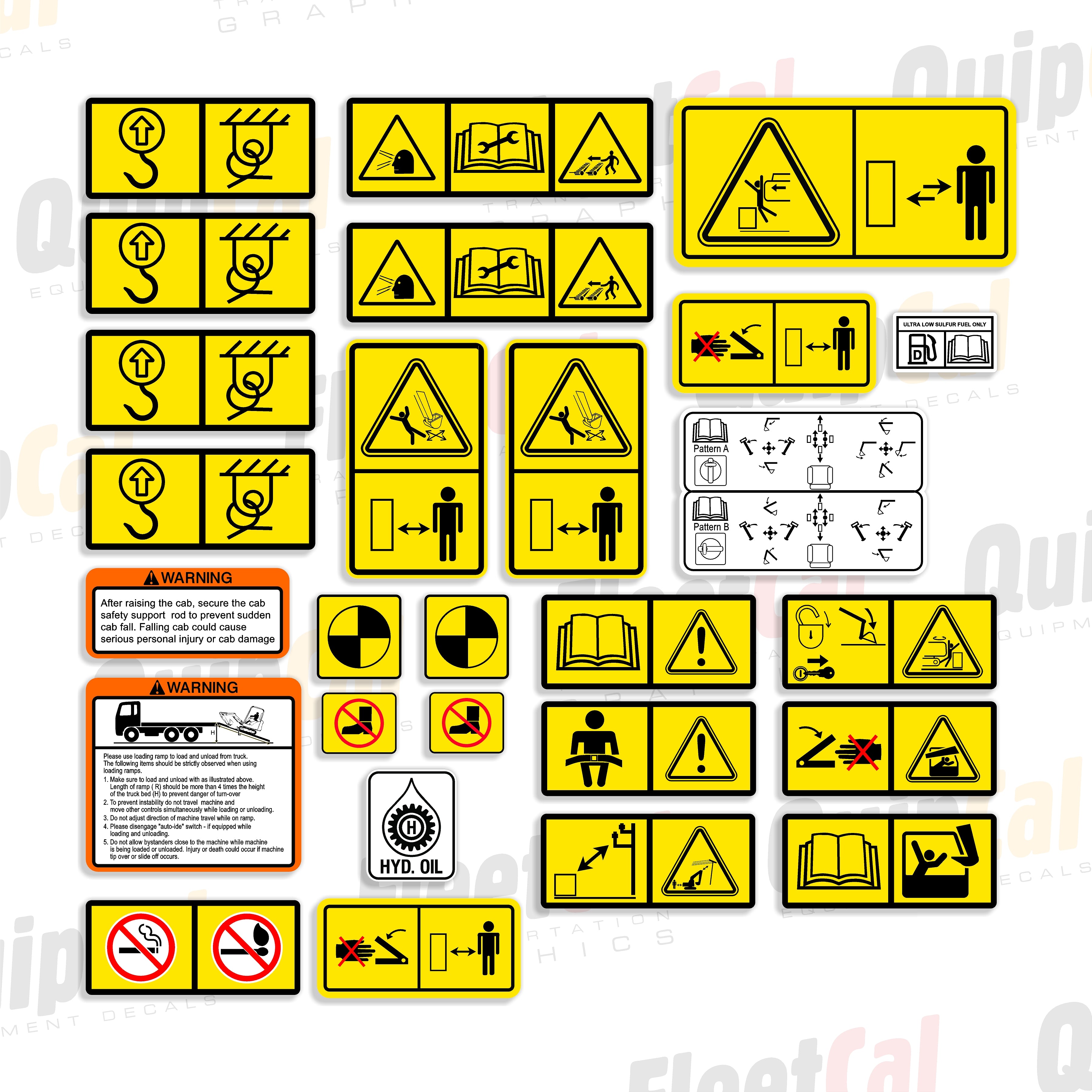 XCMG Excavator Safety Decal Set (fits small to medium size models ...