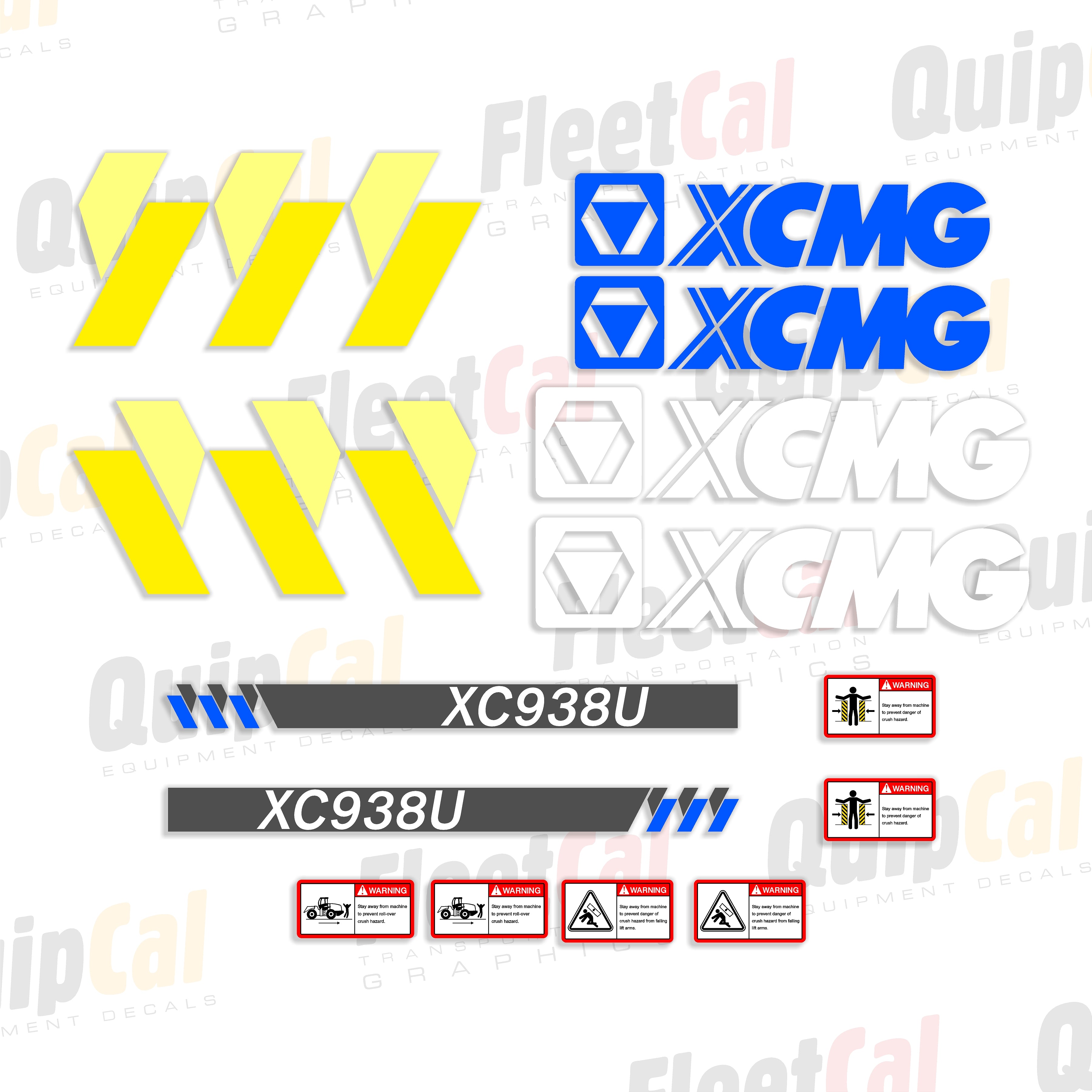 XCMG XC938U Wheel Loader Marking Decal Set – Truck and Equipment Decals