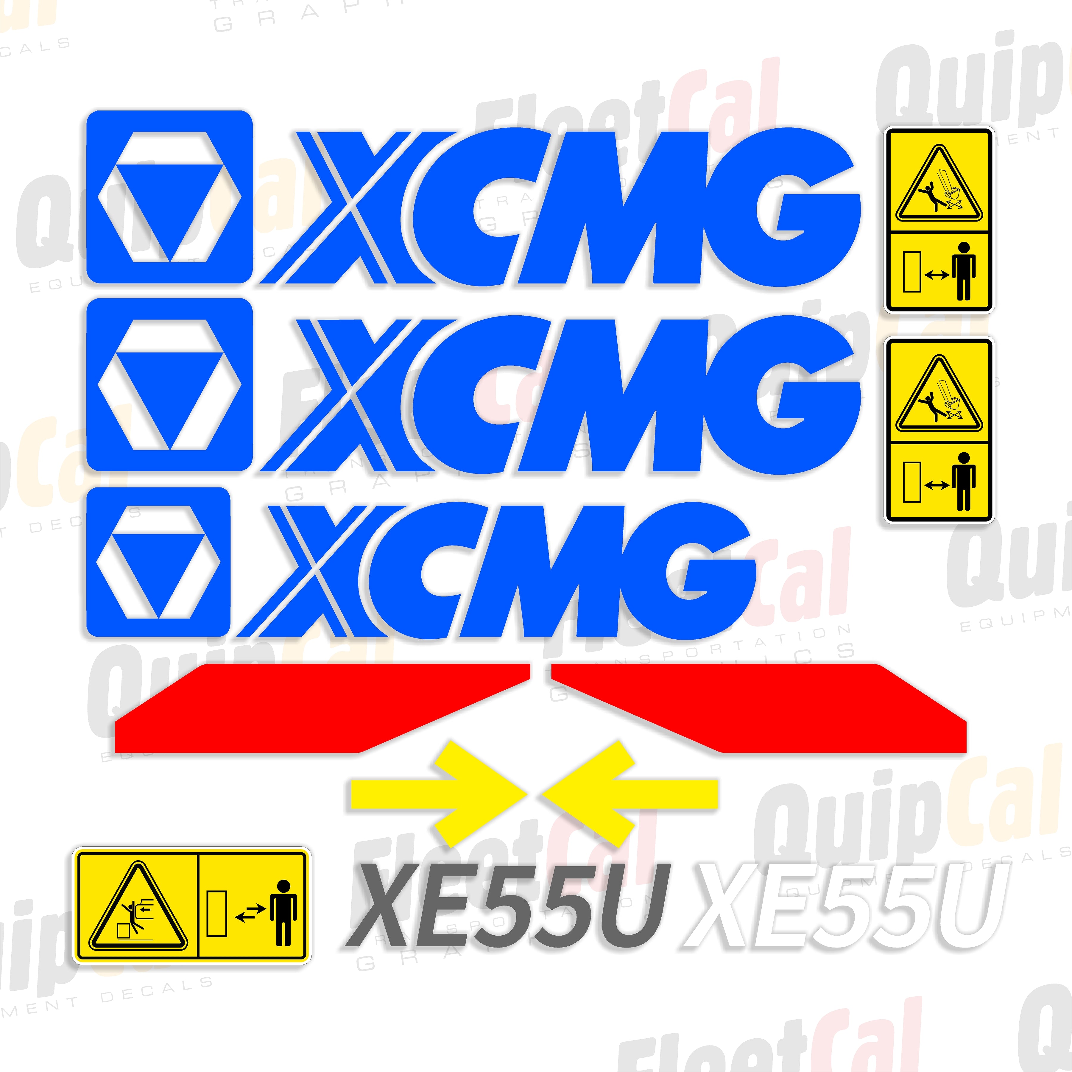 XCMG XE55U Excavator Marking Decal Set – Truck and Equipment Decals